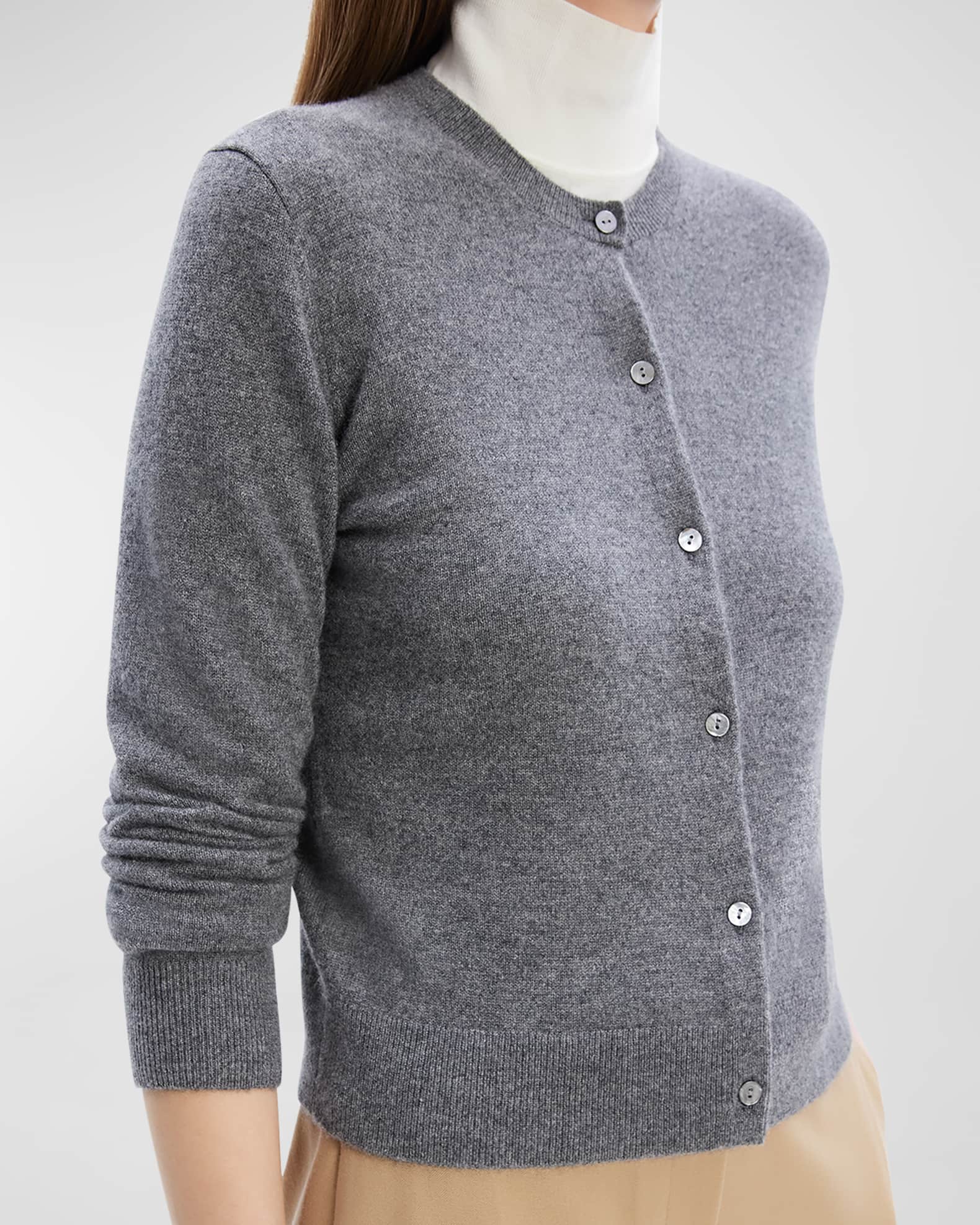 Theory Cashmere Cropped Cardigan Sweater | Neiman Marcus