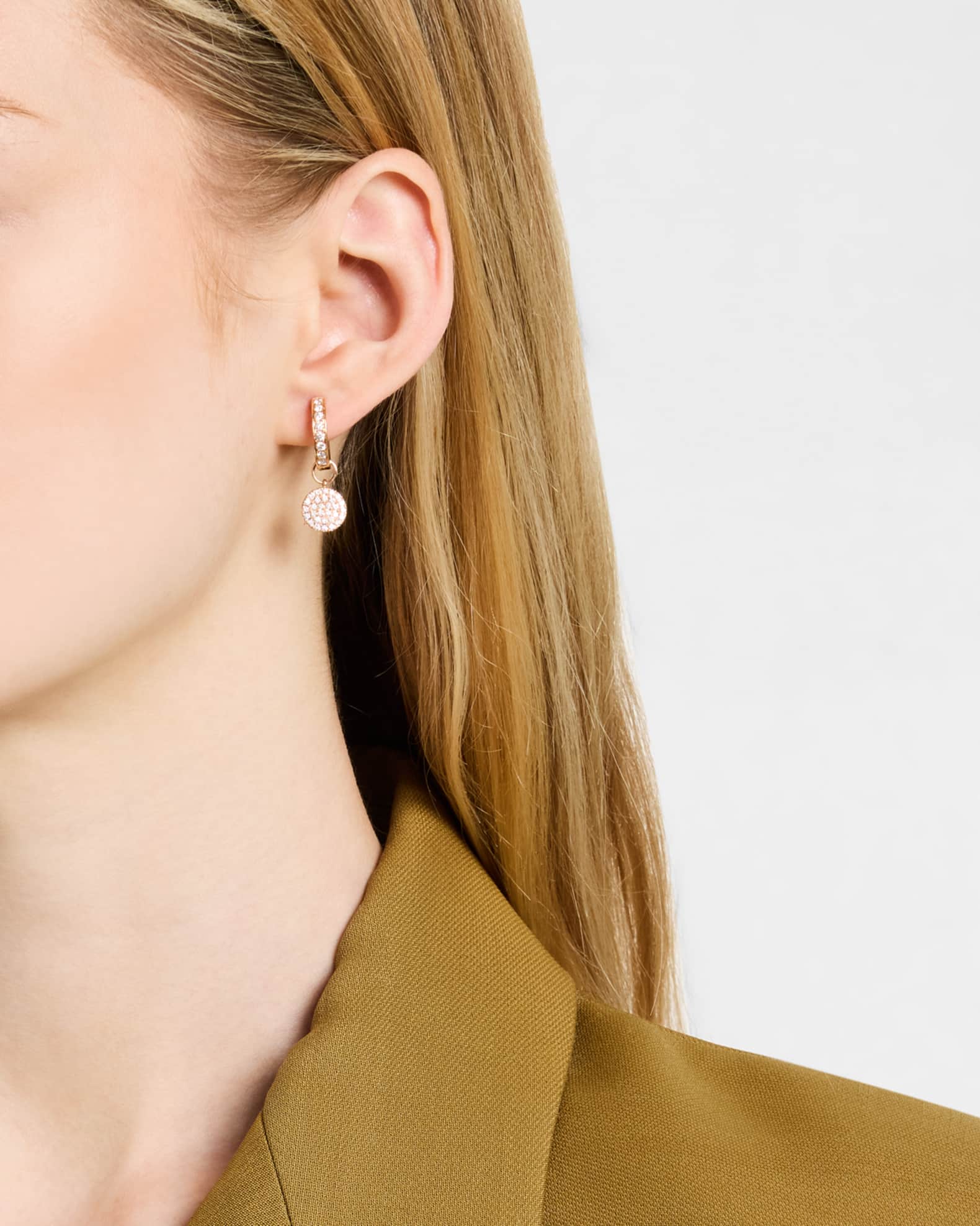 Lisa Nik Sparkle 18K Rose Gold Diamond Earring Charms | Neiman Marcus