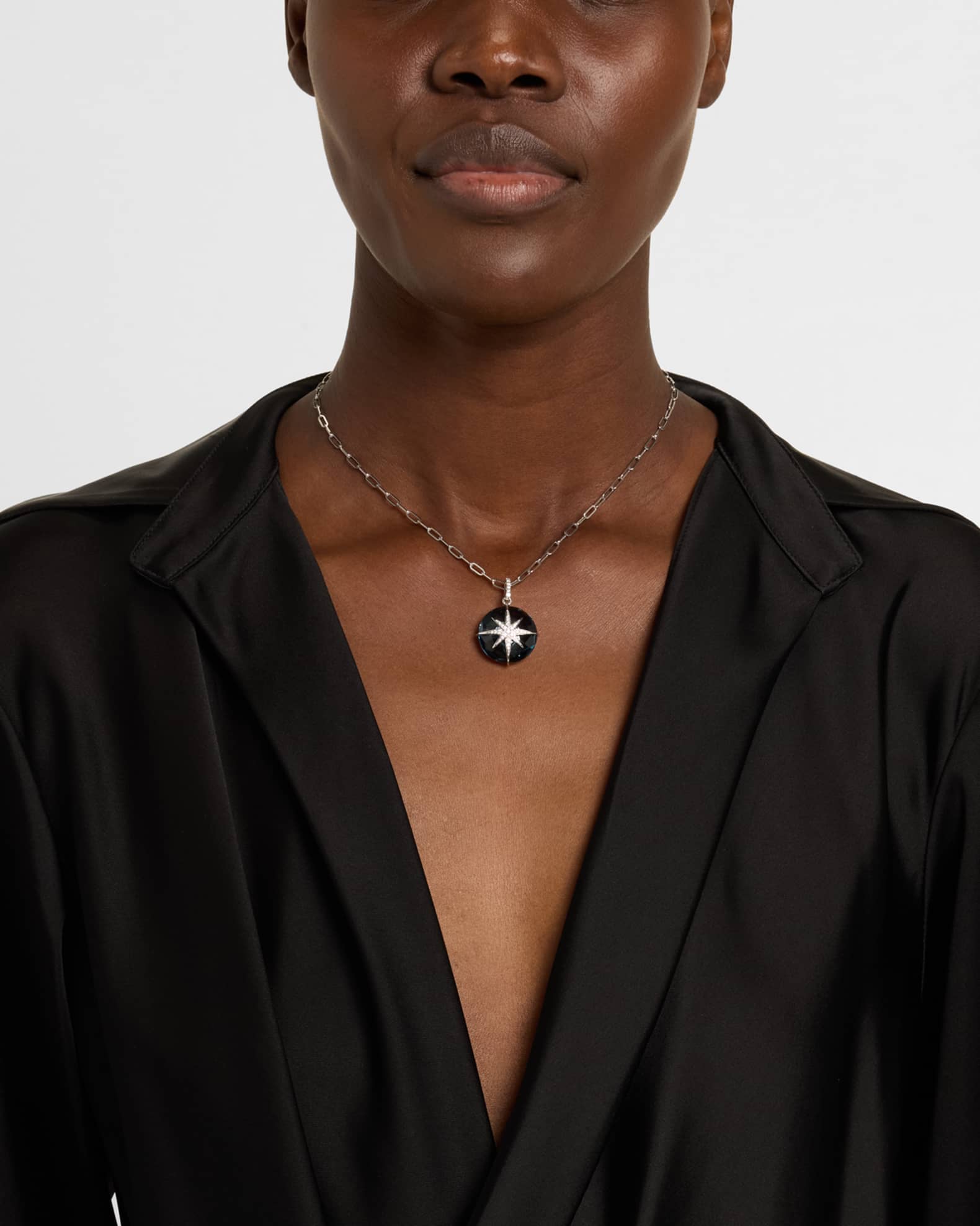 Lisa Nik Rocks 18K White Gold London Blue Topaz and North Star Diamond ...