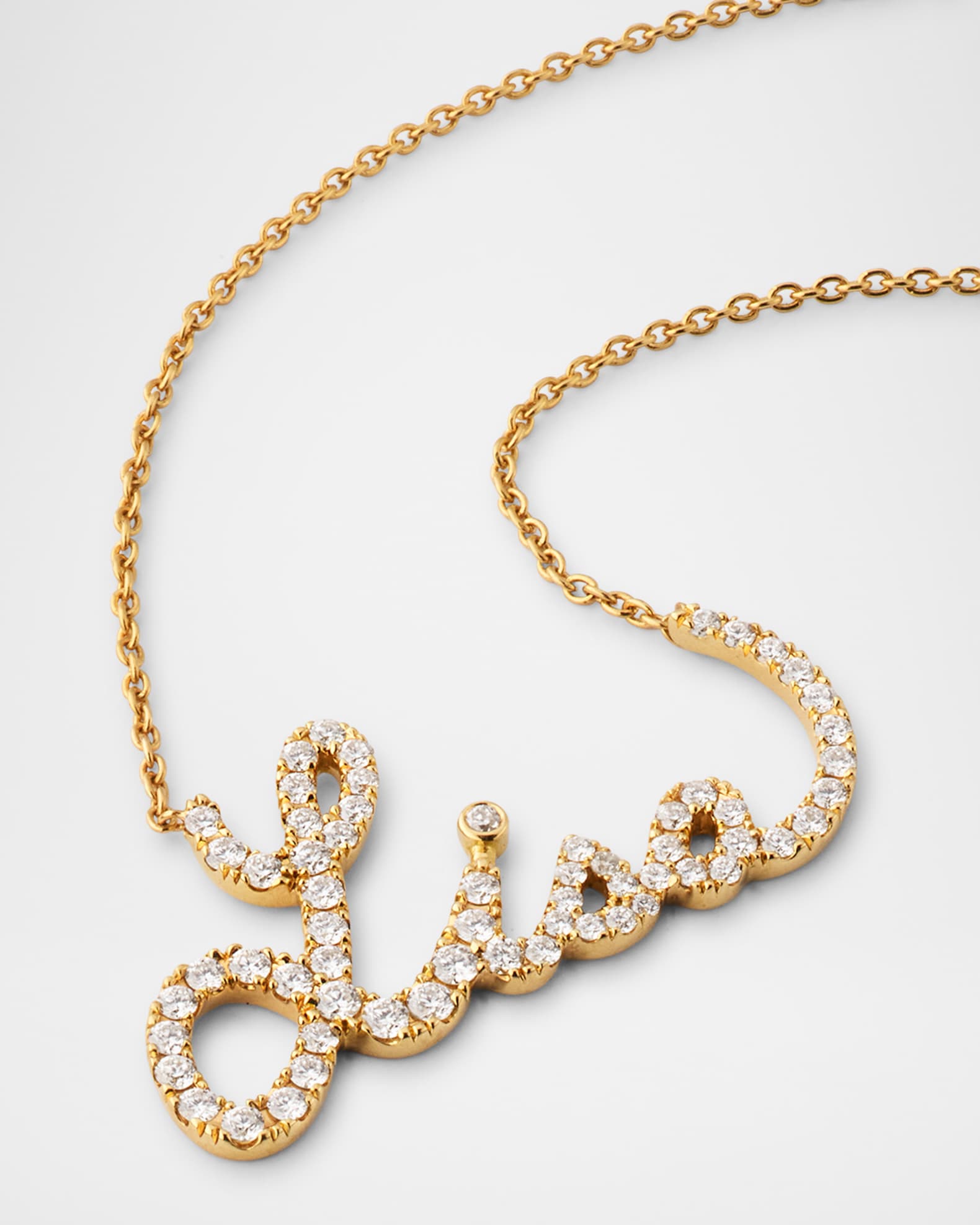 Lisa Nik Talisman 18K Yellow Gold Personalized Lisa Diamond Necklace ...