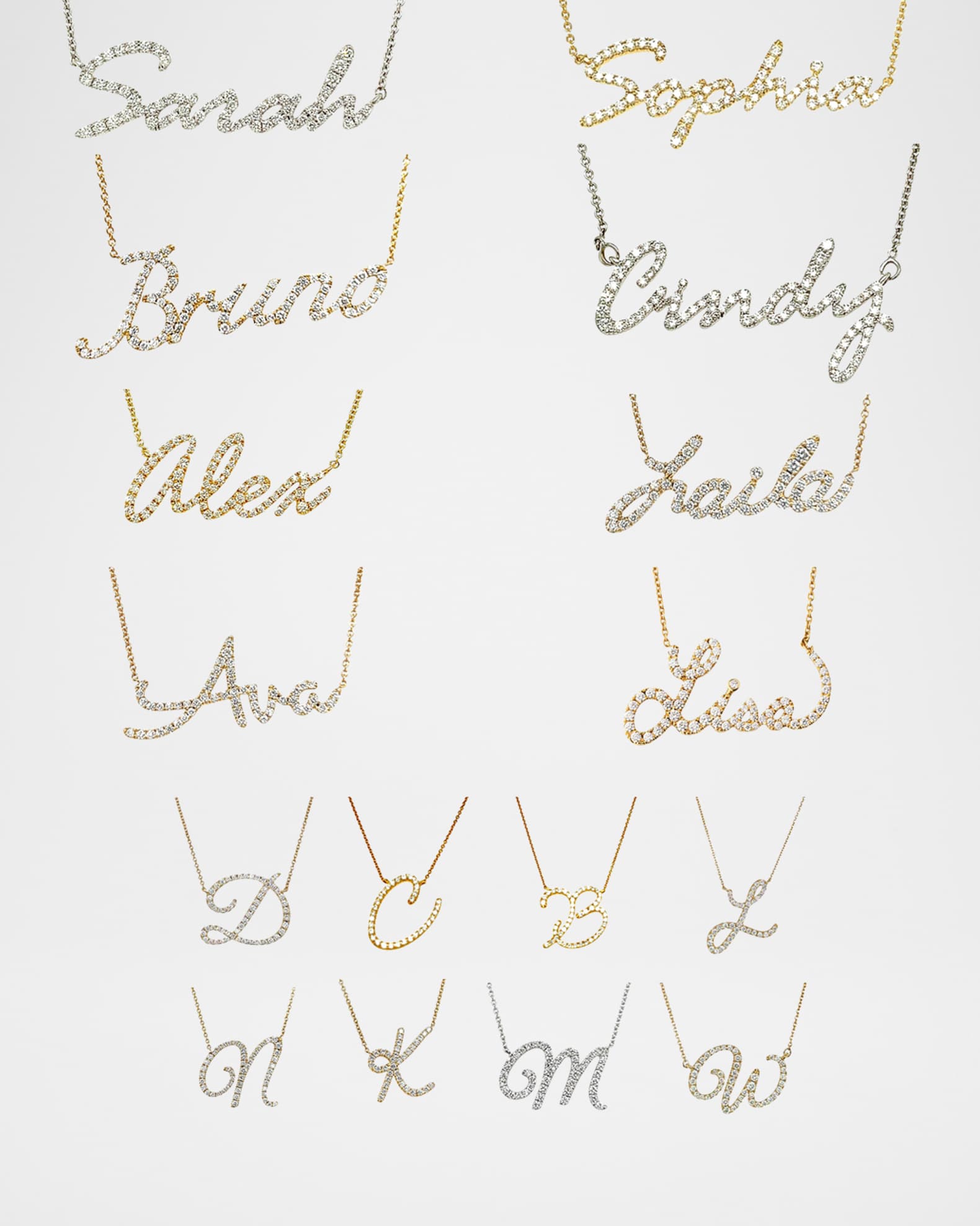 Lisa Nik Talisman 18K Yellow Gold Personalized Lisa Diamond Necklace ...