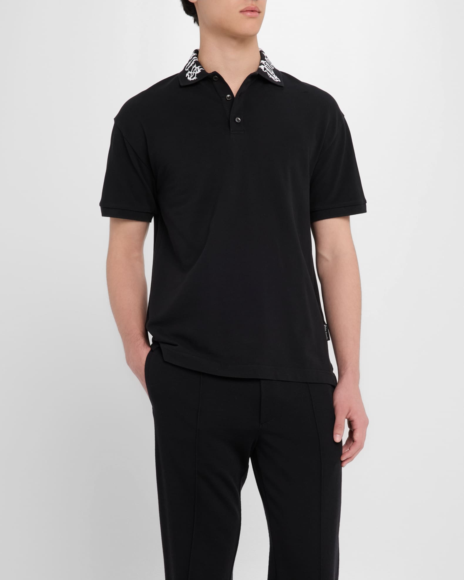 Palm Angels Men's Neck-Logo Polo Shirt | Neiman Marcus