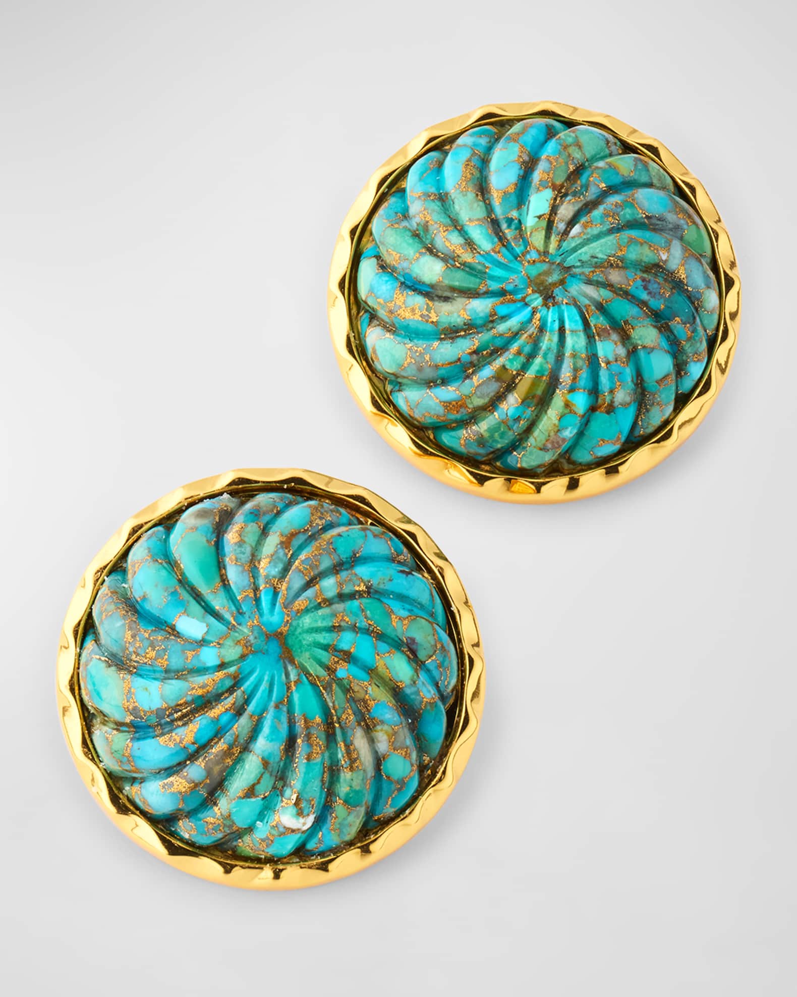 NEST Jewelry Carved Turquoise Clip Earrings | Neiman Marcus