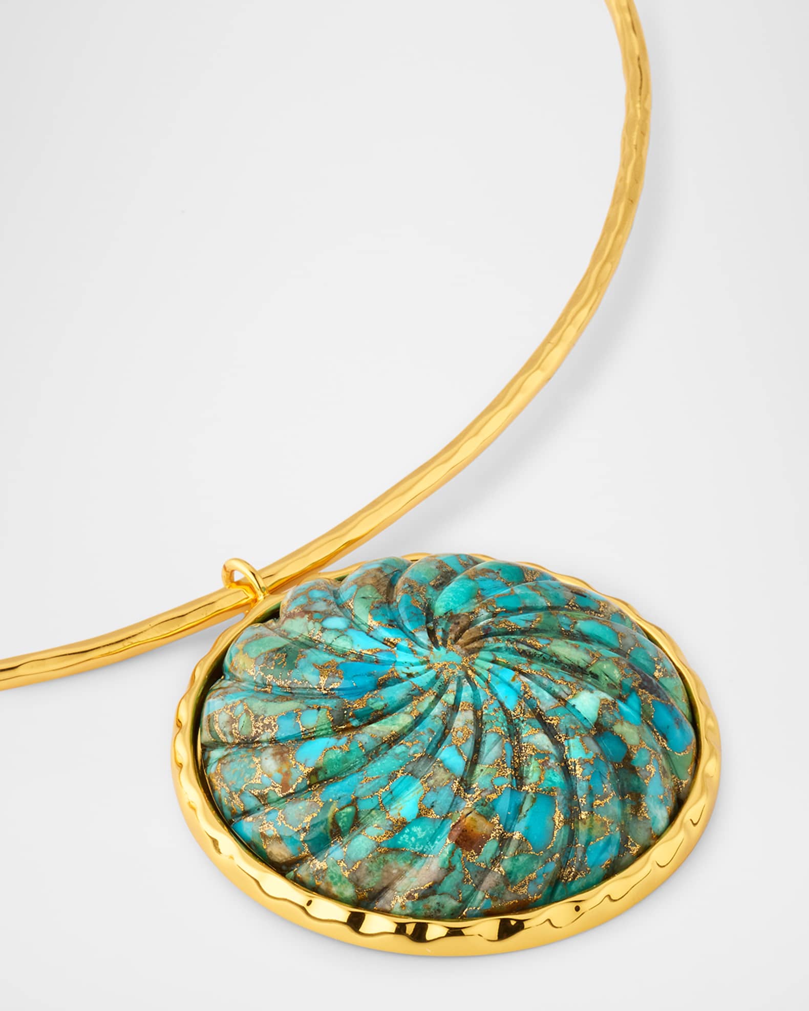 NEST Jewelry Carved Turquoise Collar Pendant Necklace | Neiman Marcus