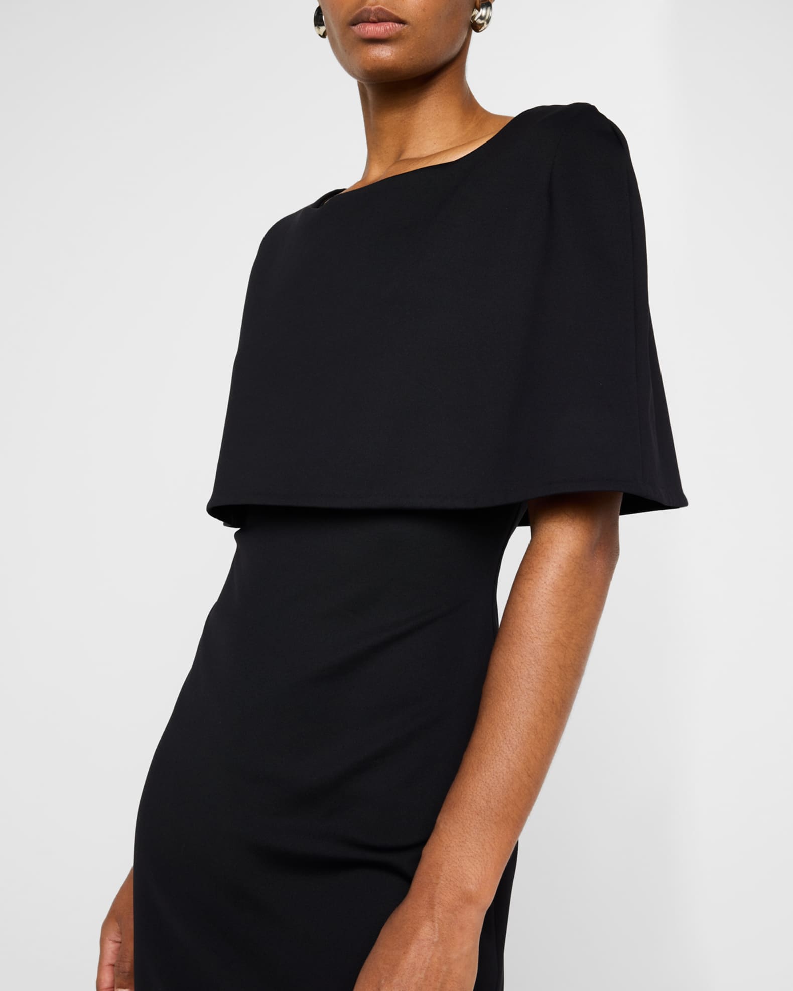 Rosetta Getty Short-Sleeve A-Line Cape Dress | Neiman Marcus