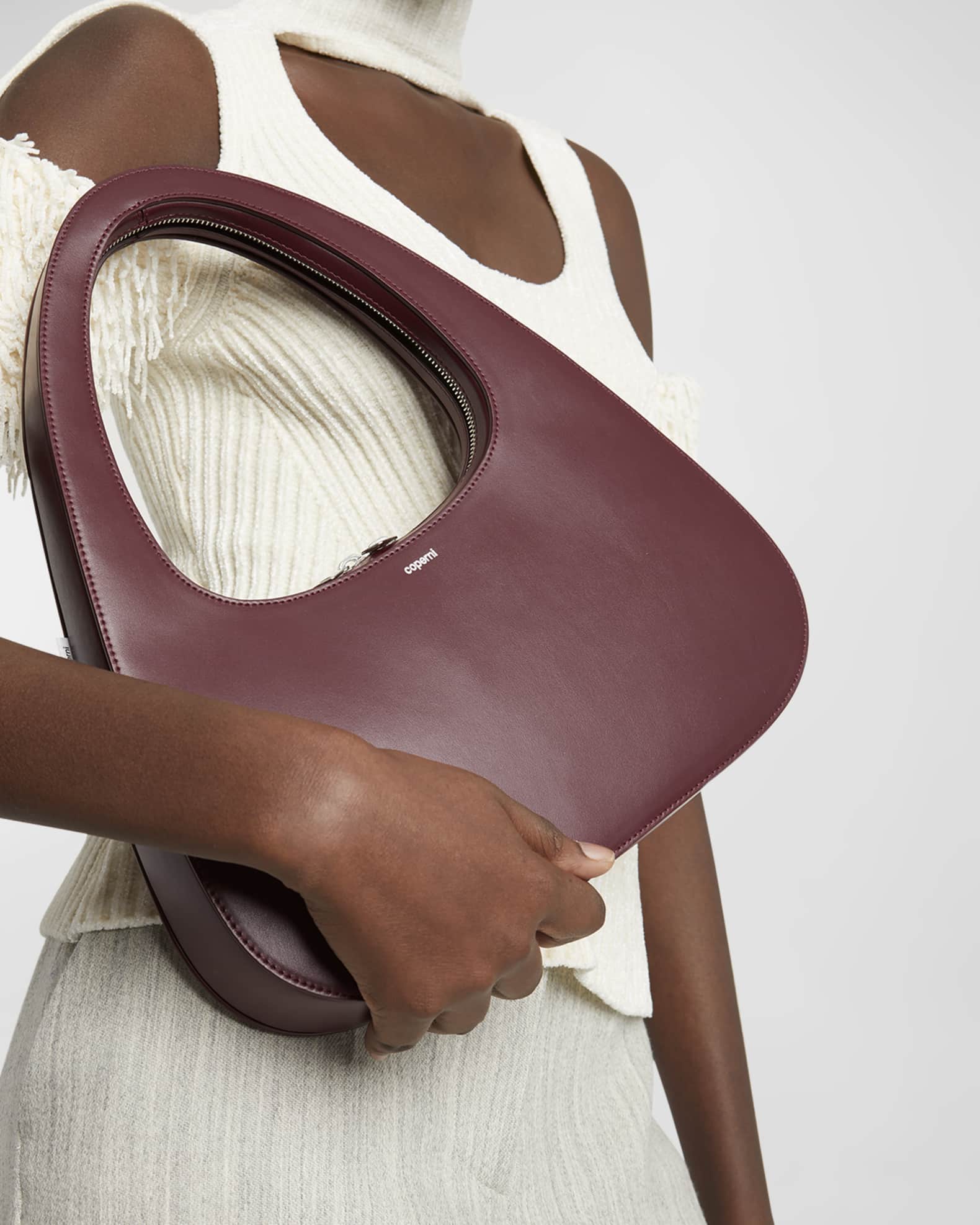 Coperni Swipe Large Zip Leather Shoulder Bag | Neiman Marcus