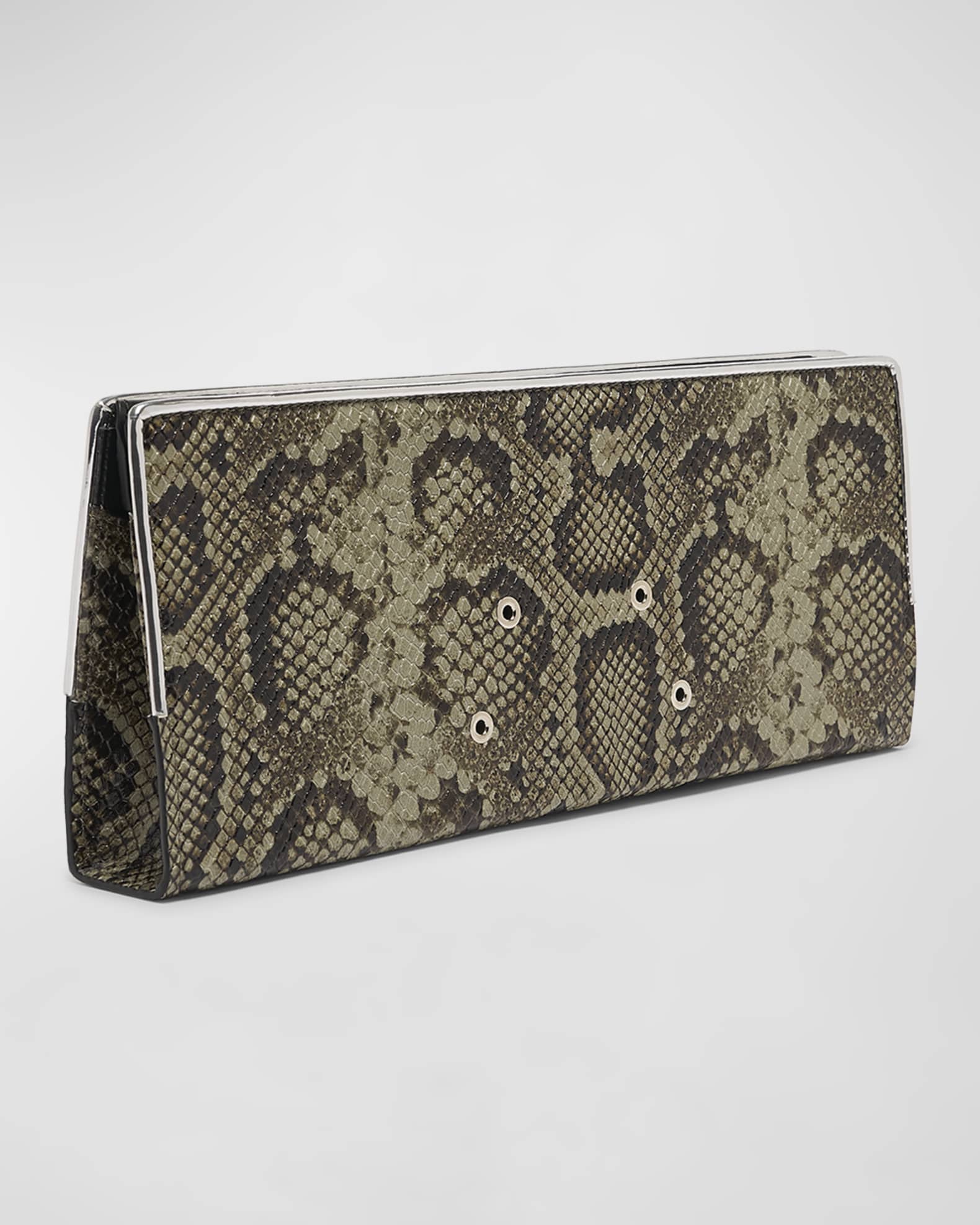 Coperni Binder Python-Print Leather Clutch Bag | Neiman Marcus