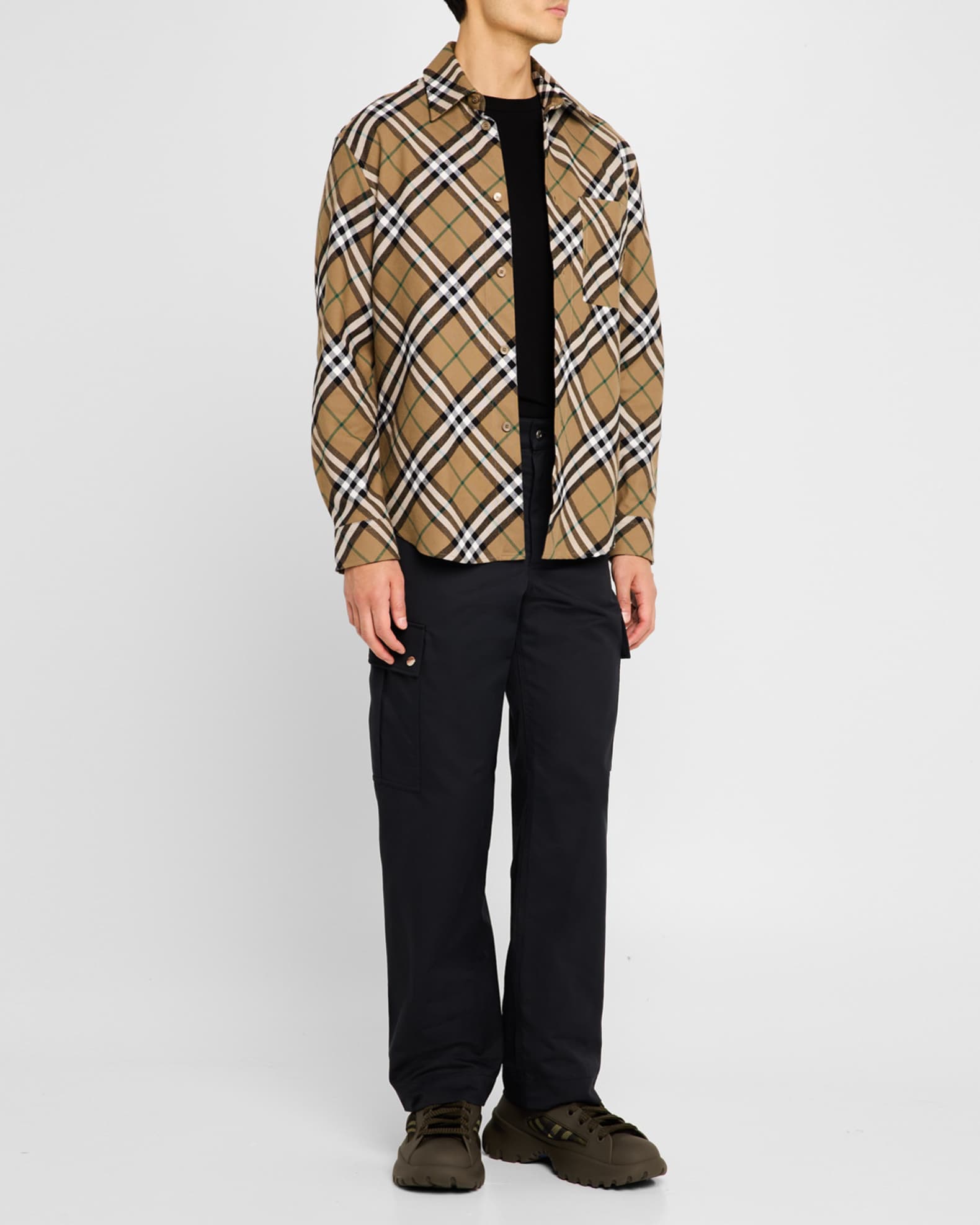 Burberry Men's Rubber Boulder Lace-Up Boots | Neiman Marcus