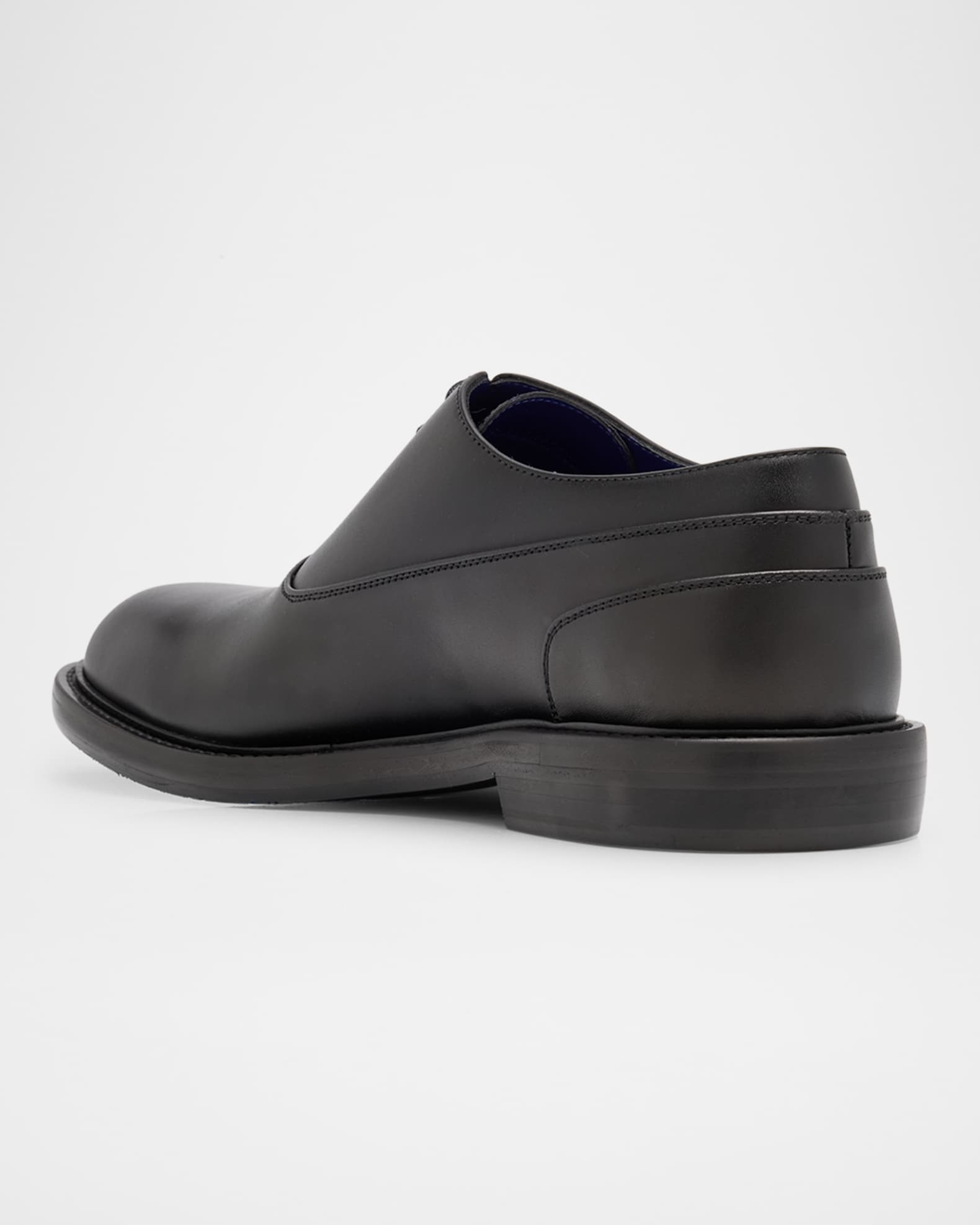 Burberry Men's Cobble Leather Derby Shoes | Neiman Marcus