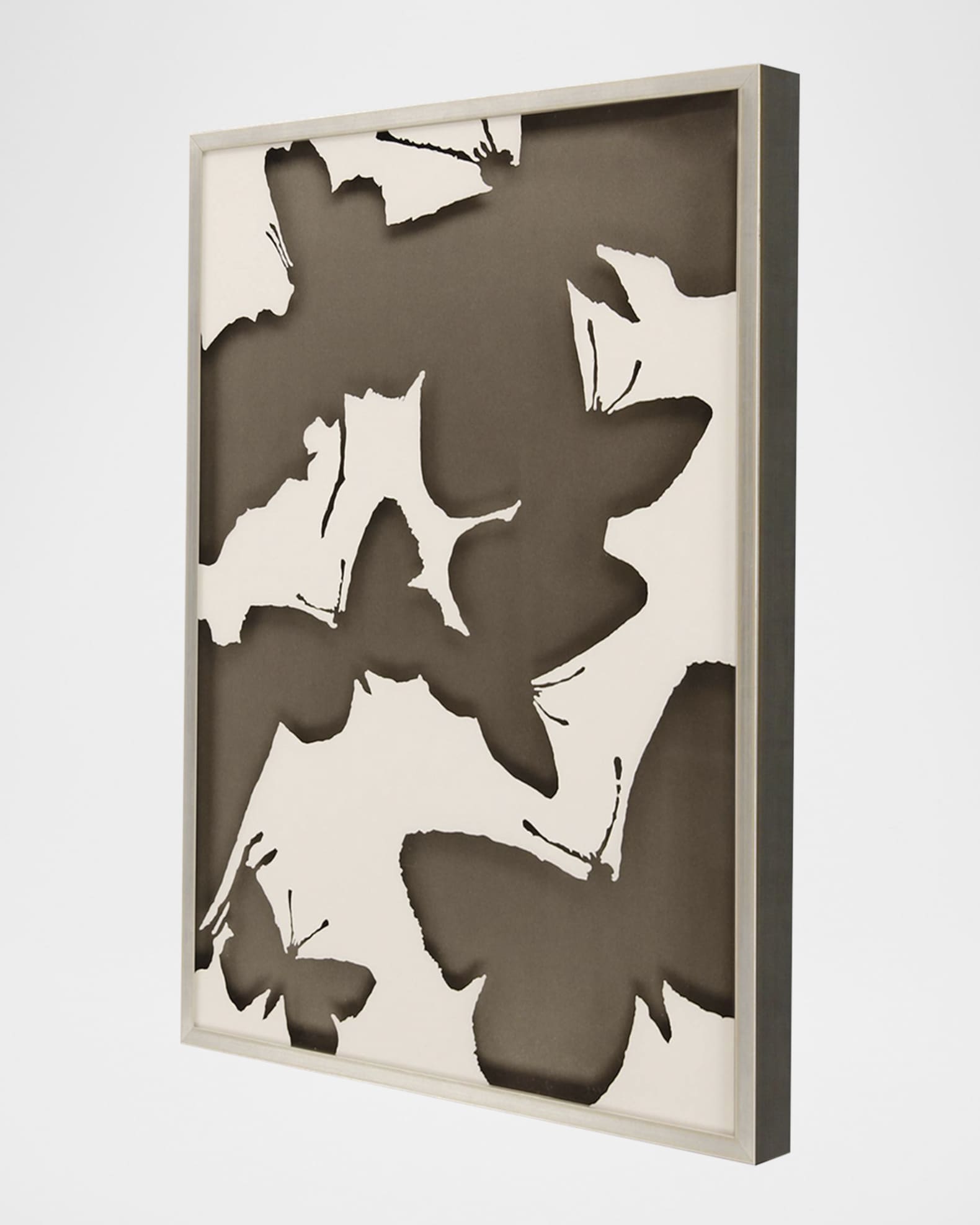 "Monochrome Flutter I" Shadowbox Wall Art | Neiman Marcus