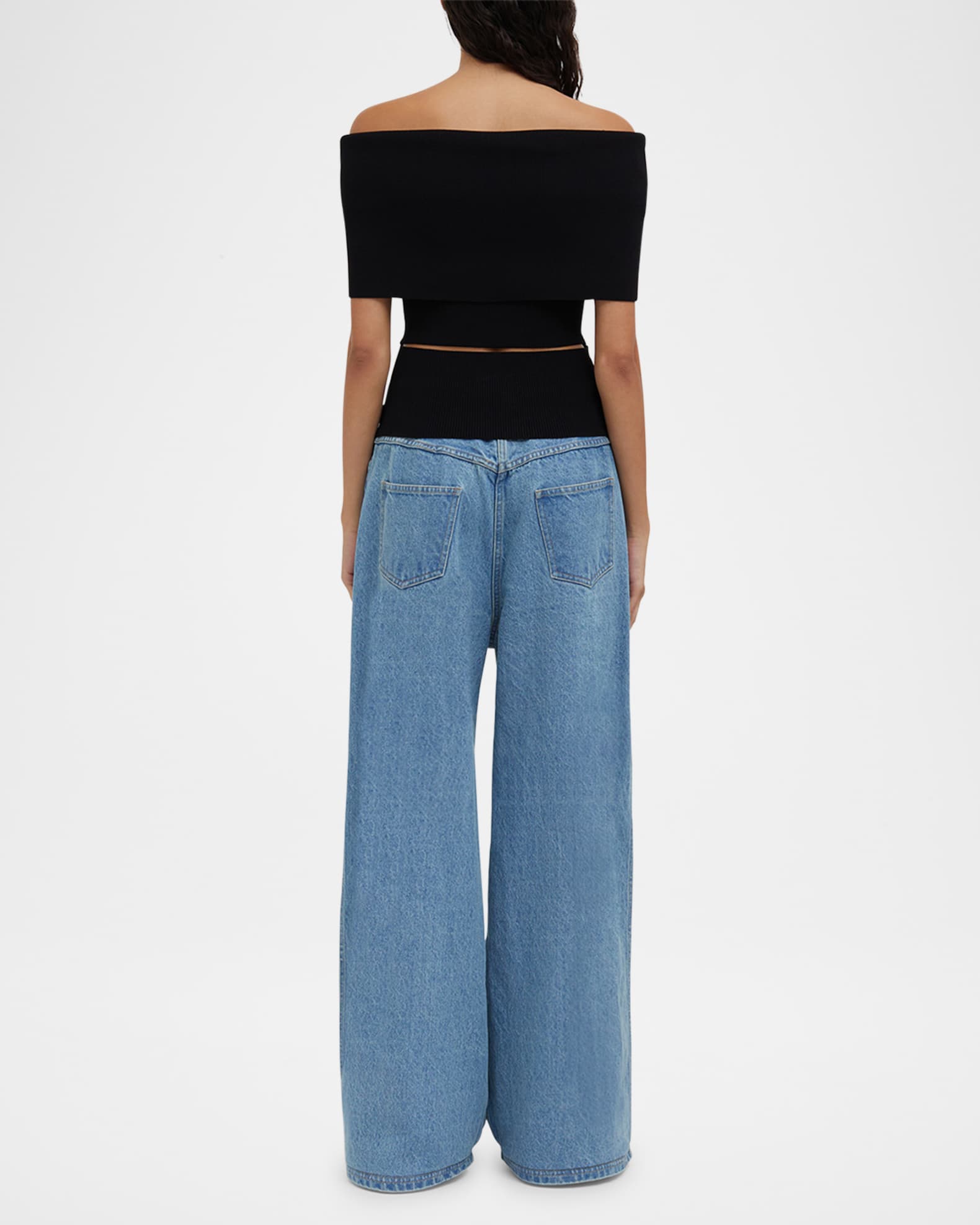 Christopher Esber Oversized Wide-Leg Drop Jeans | Neiman Marcus
