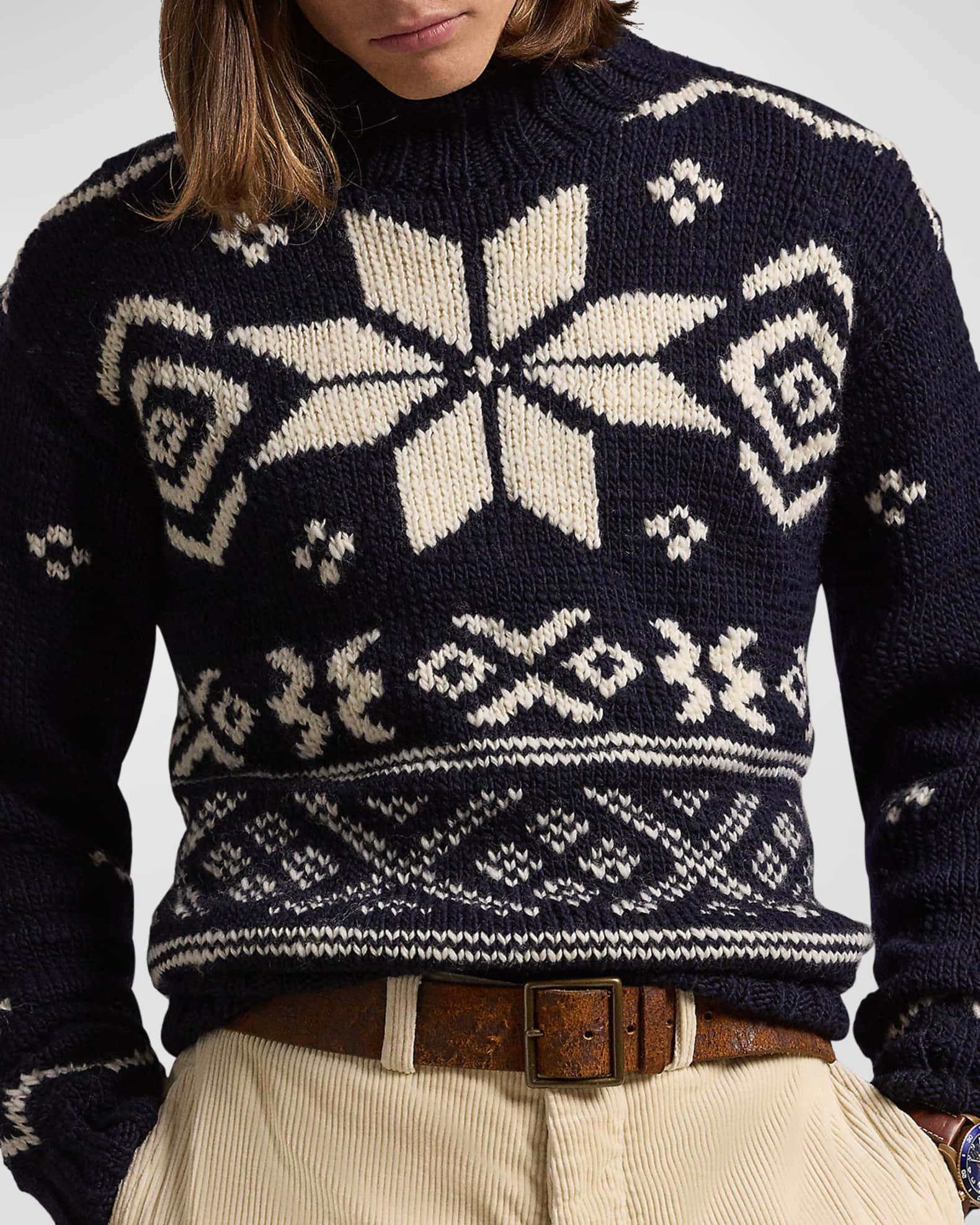 Polo Ralph Lauren Men's Snowflake Fair Isle Sweater | Neiman Marcus