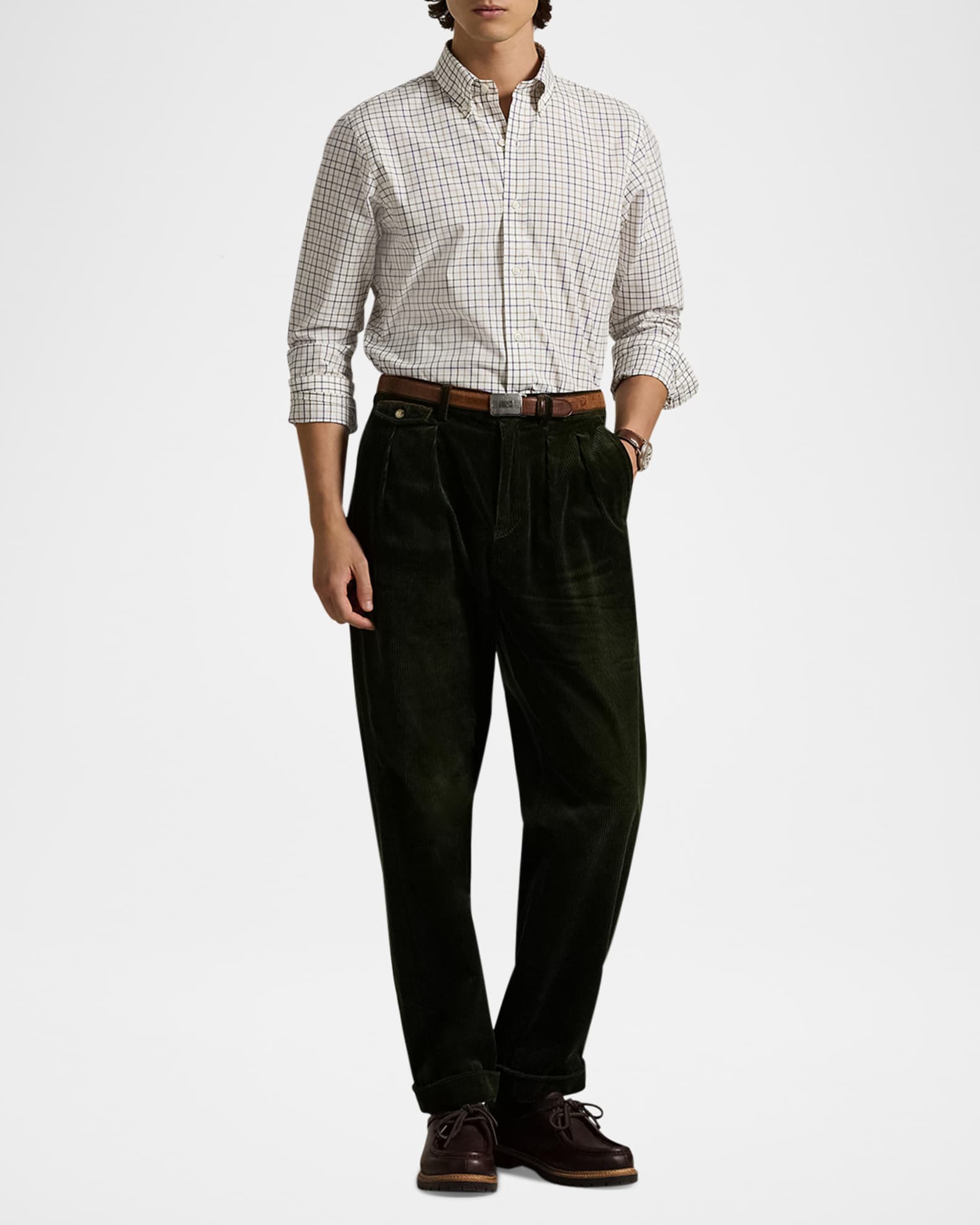 Polo Ralph Lauren Mens Tattersall Poplin Classic Fit Shirt Neiman Marcus
