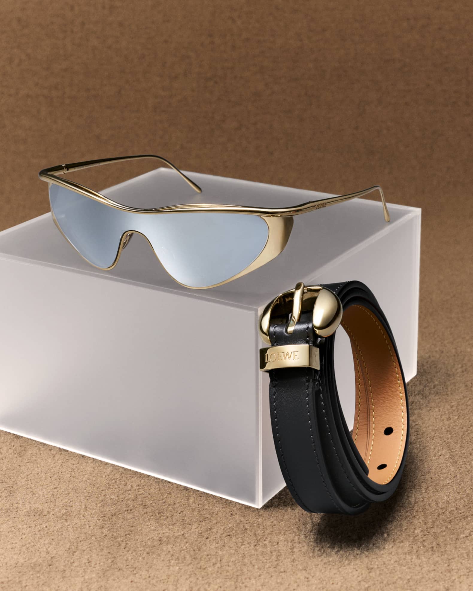 Loewe Signature Metal & Nylon Shield Sunglasses | Neiman Marcus