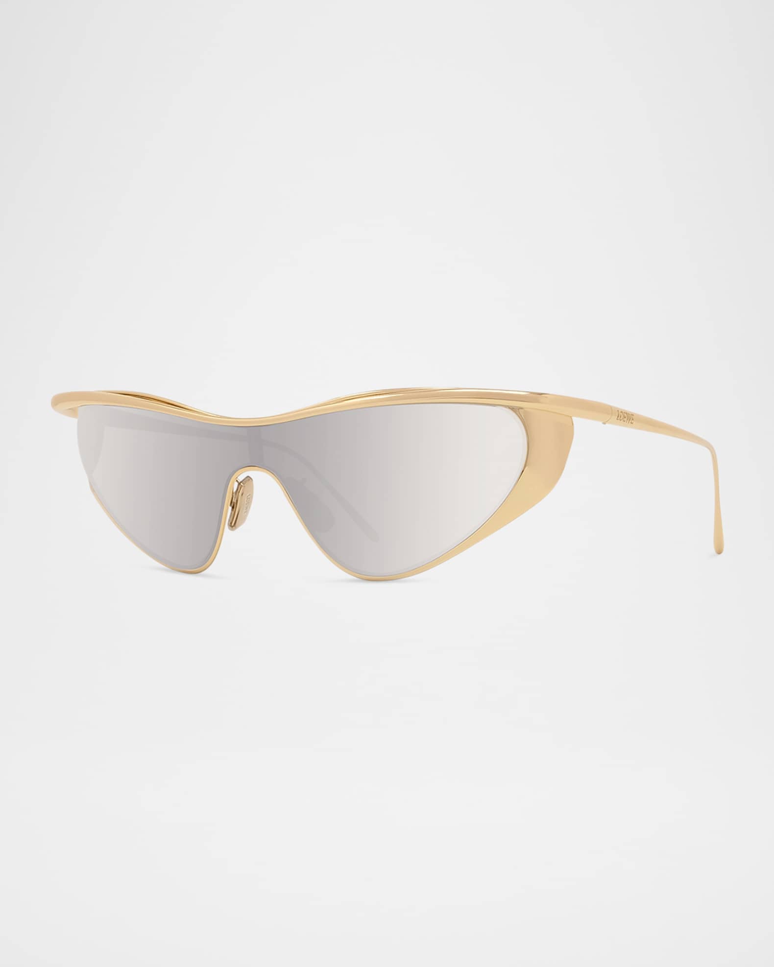 Loewe Signature Metal & Nylon Shield Sunglasses | Neiman Marcus