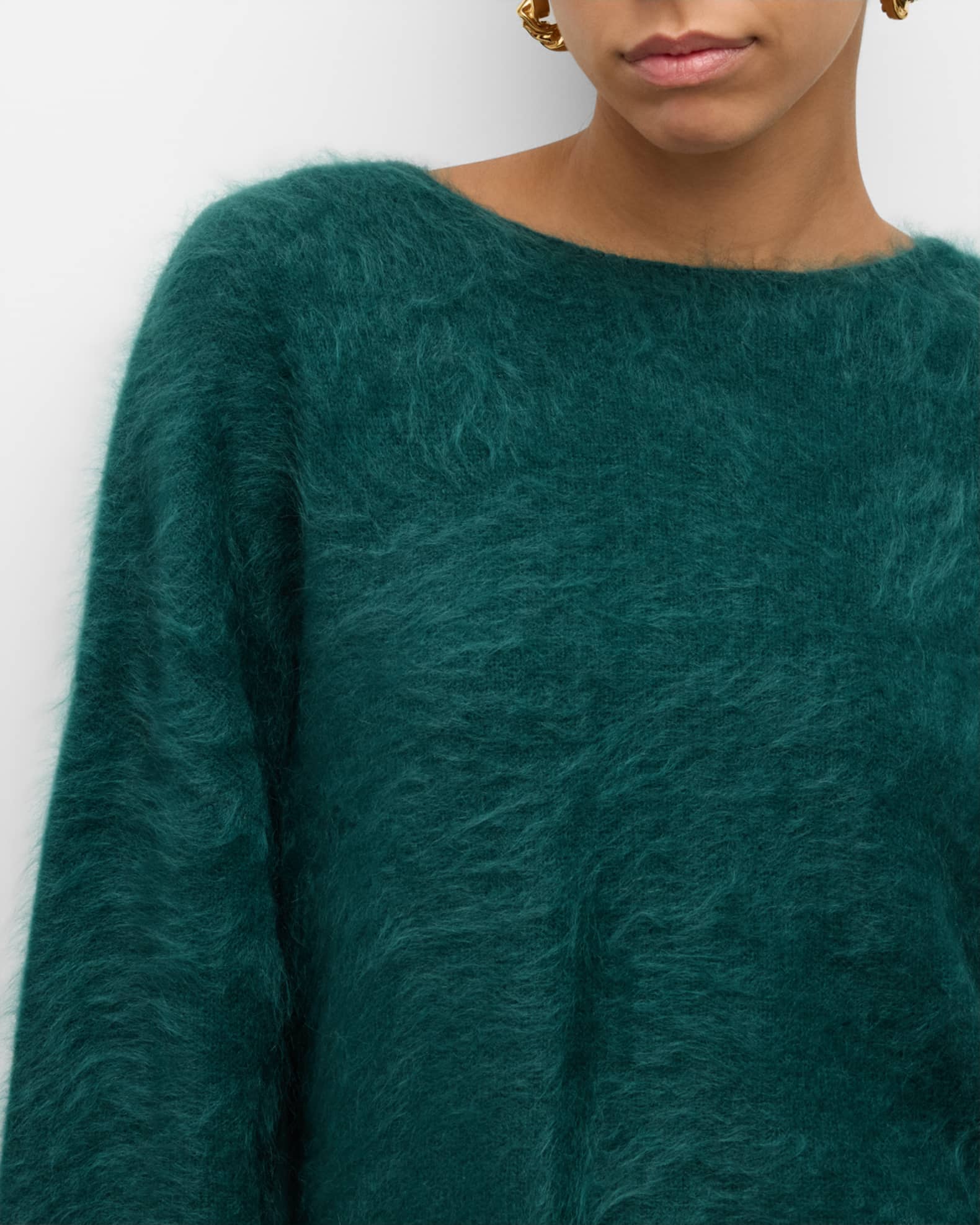 Jason Wu Collection Brushed Cashmere Knit Crewneck Sweater | Neiman Marcus