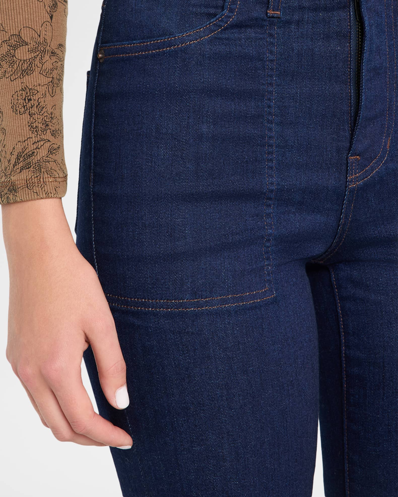 Veronica Beard Crosbie Wide-Leg Jeans with Patch Pockets | Neiman Marcus