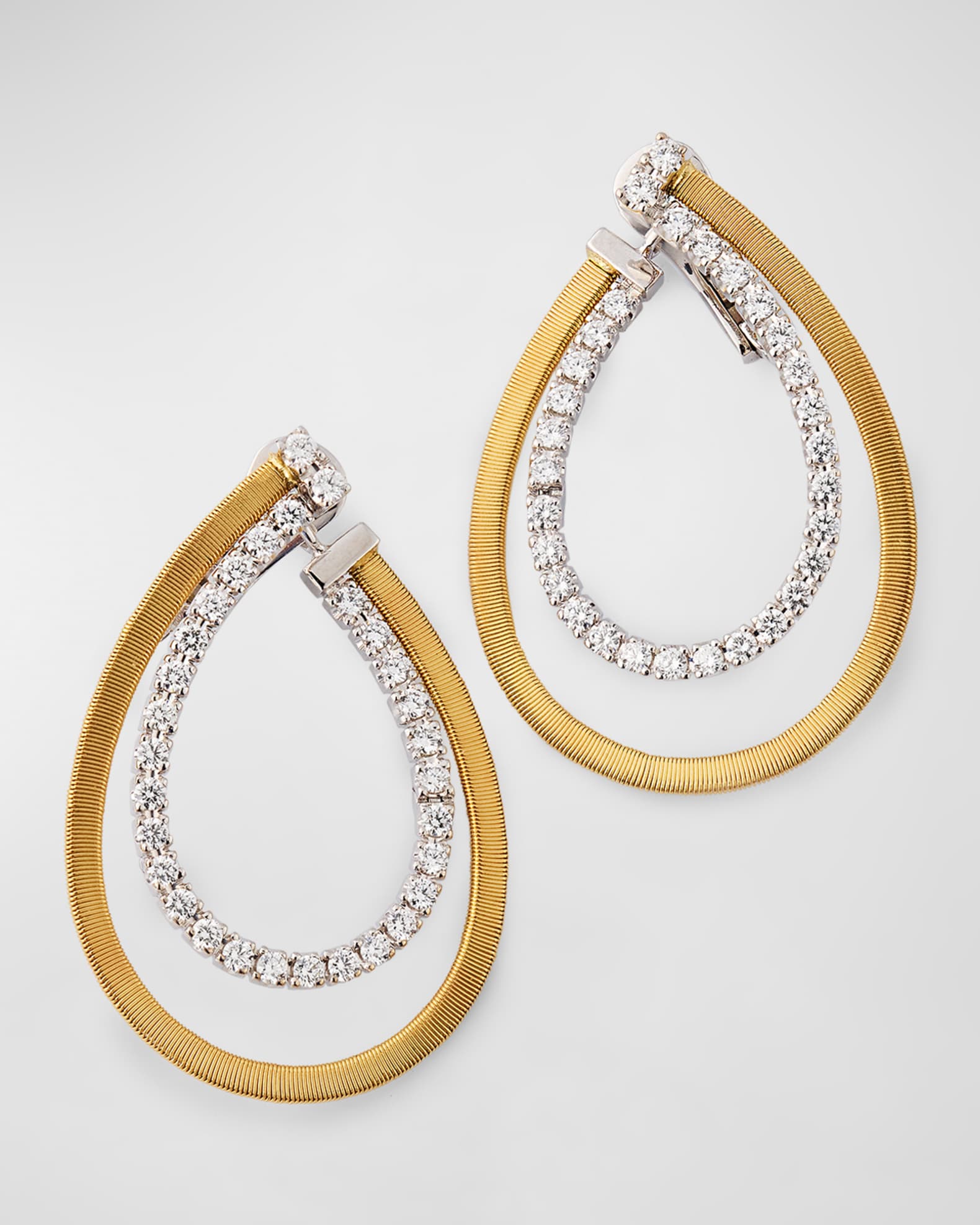 Marco Bicego 18K Yellow Gold Coil Drop Earrings with Diamonds | Neiman ...