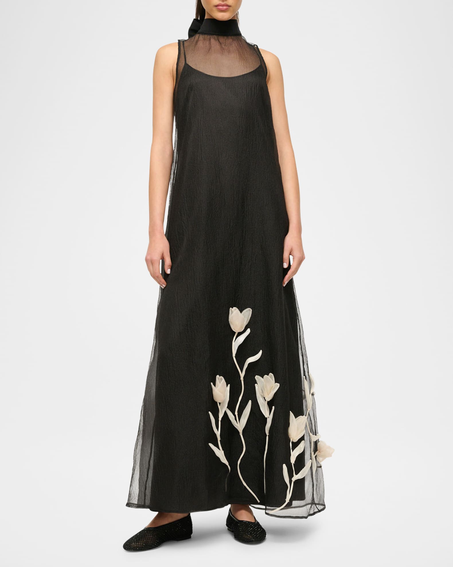 STAUD Albee Floral Organza Maxi Dress | Neiman Marcus