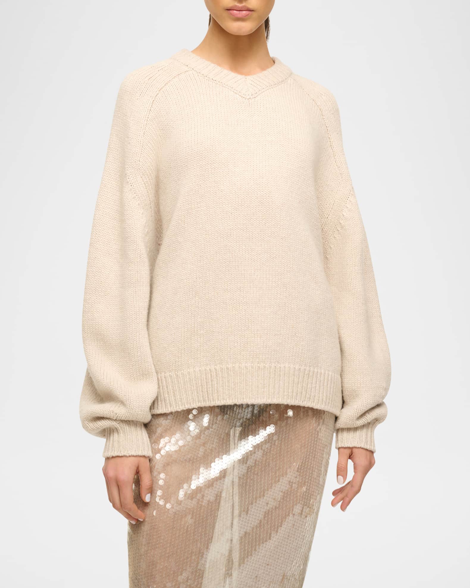 STAUD Wilson Wool-Blend Sweater | Neiman Marcus