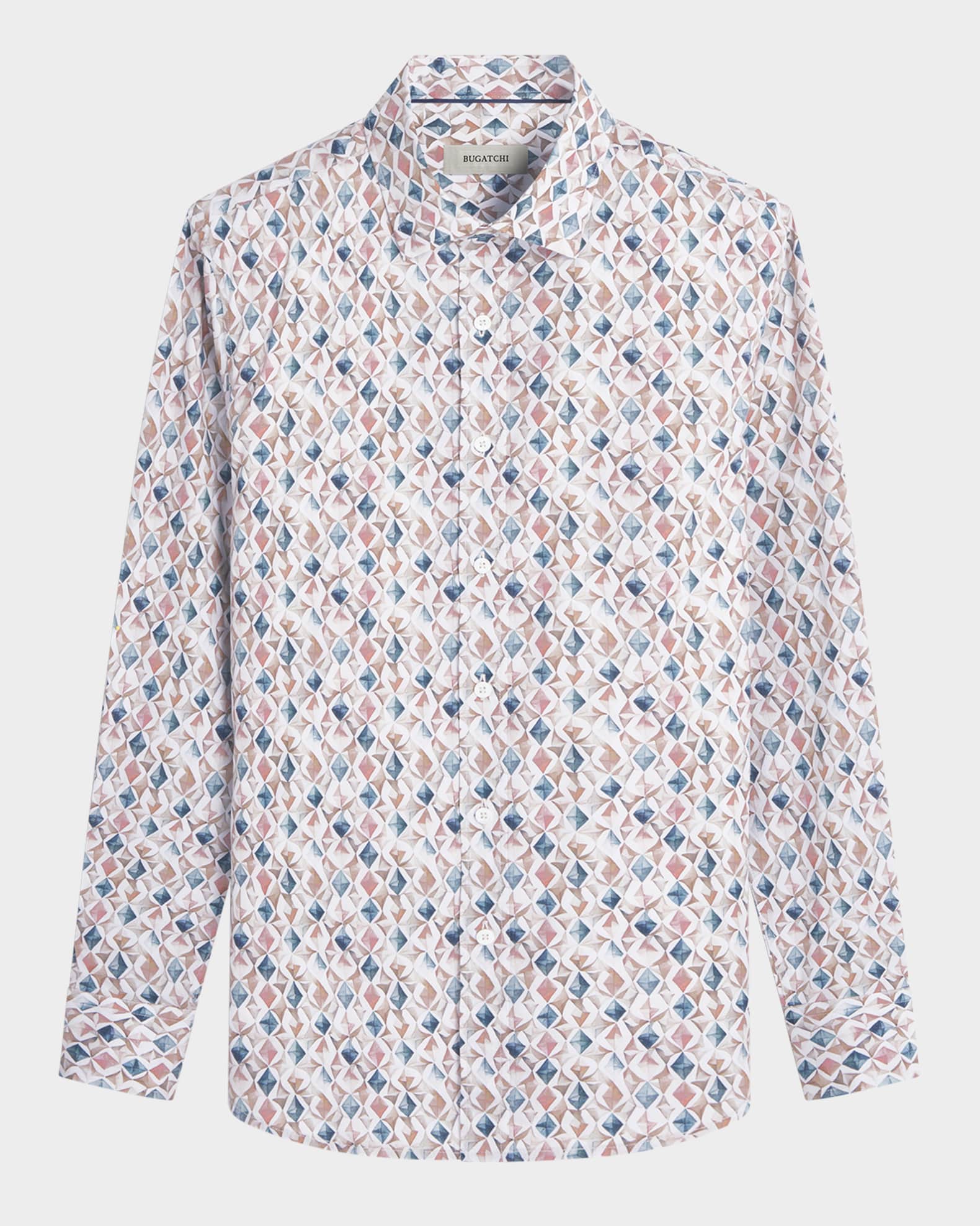 Bugatchi Men's Julian Mosaic Sport Shirt | Neiman Marcus