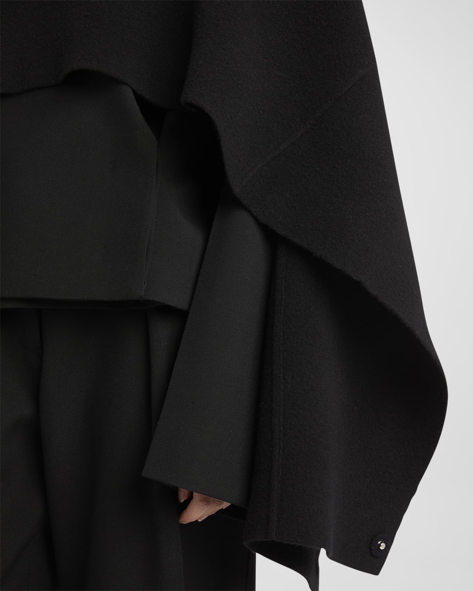 Jil Sander Wool-Cashmere Crop Cape | Neiman Marcus