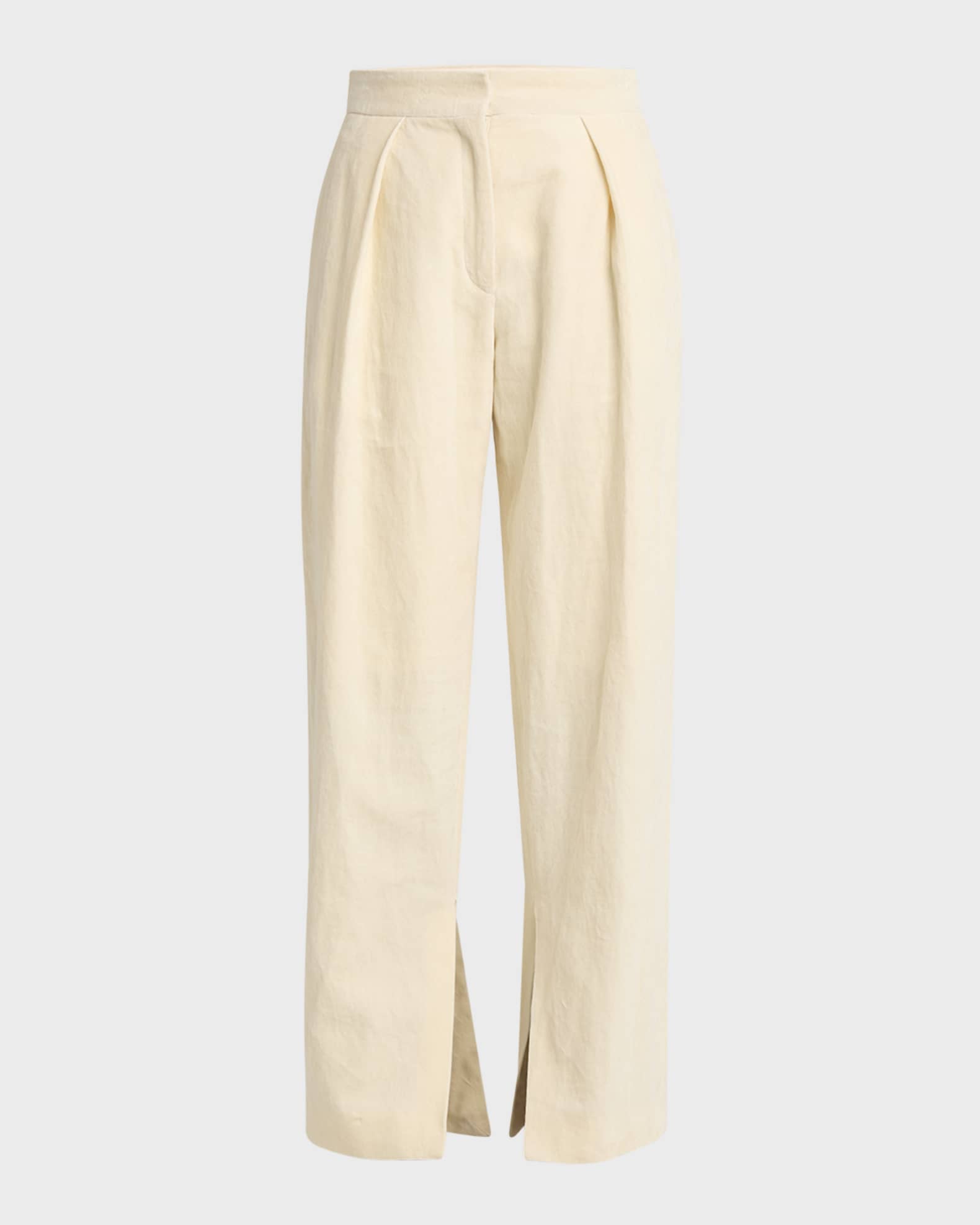 Jil Sander Pleated Wide-Leg Hem-Slits Trousers | Neiman Marcus
