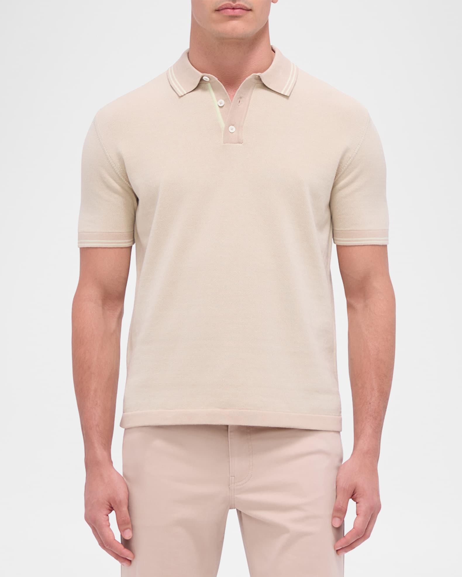 Bugatchi Men's 3-Button Polo Sweater | Neiman Marcus