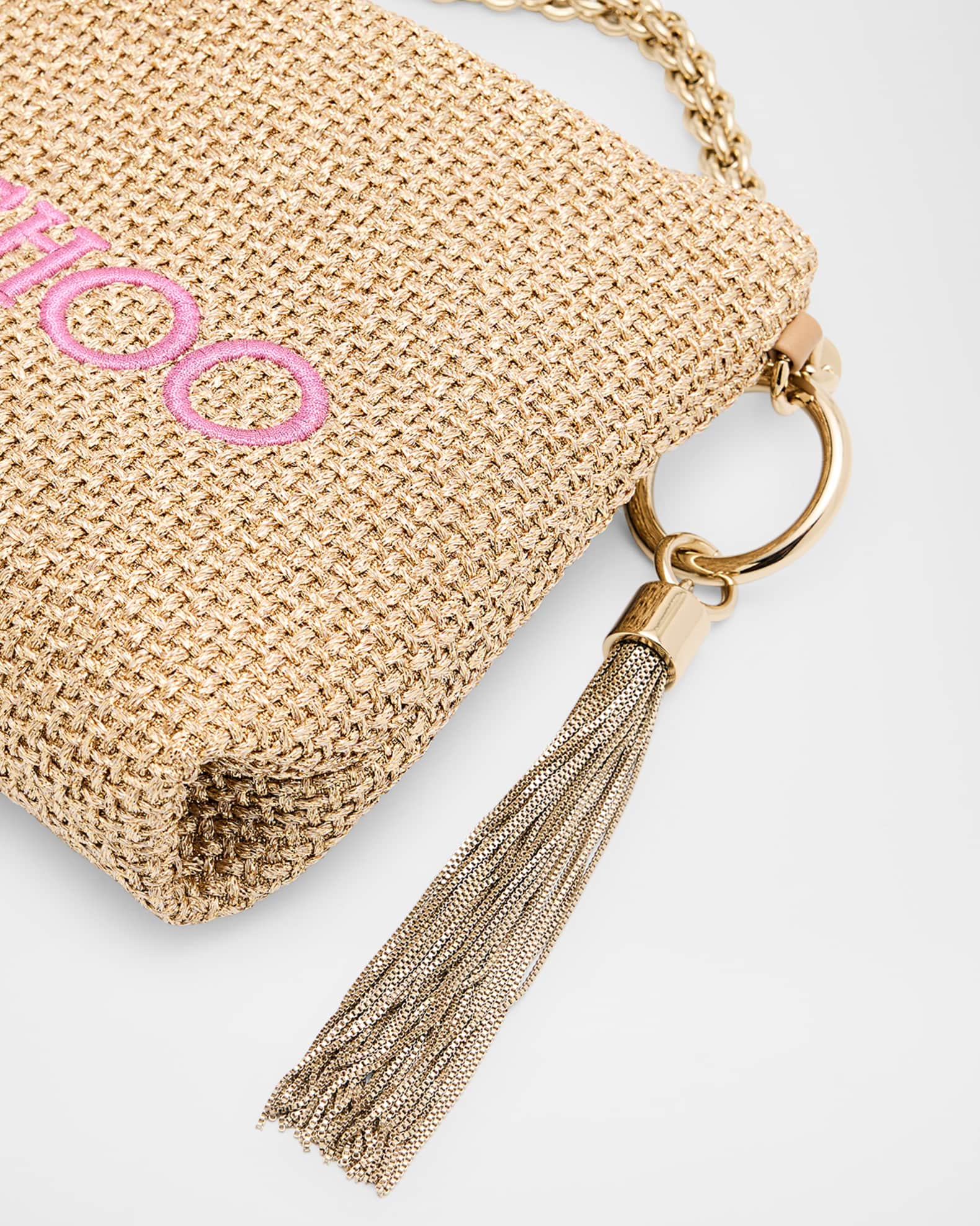 Jimmy Choo Callie London Metallic Raffia Shoulder Bag Jimmy Choo Callie London Metallic Raffia Shoulder Bag