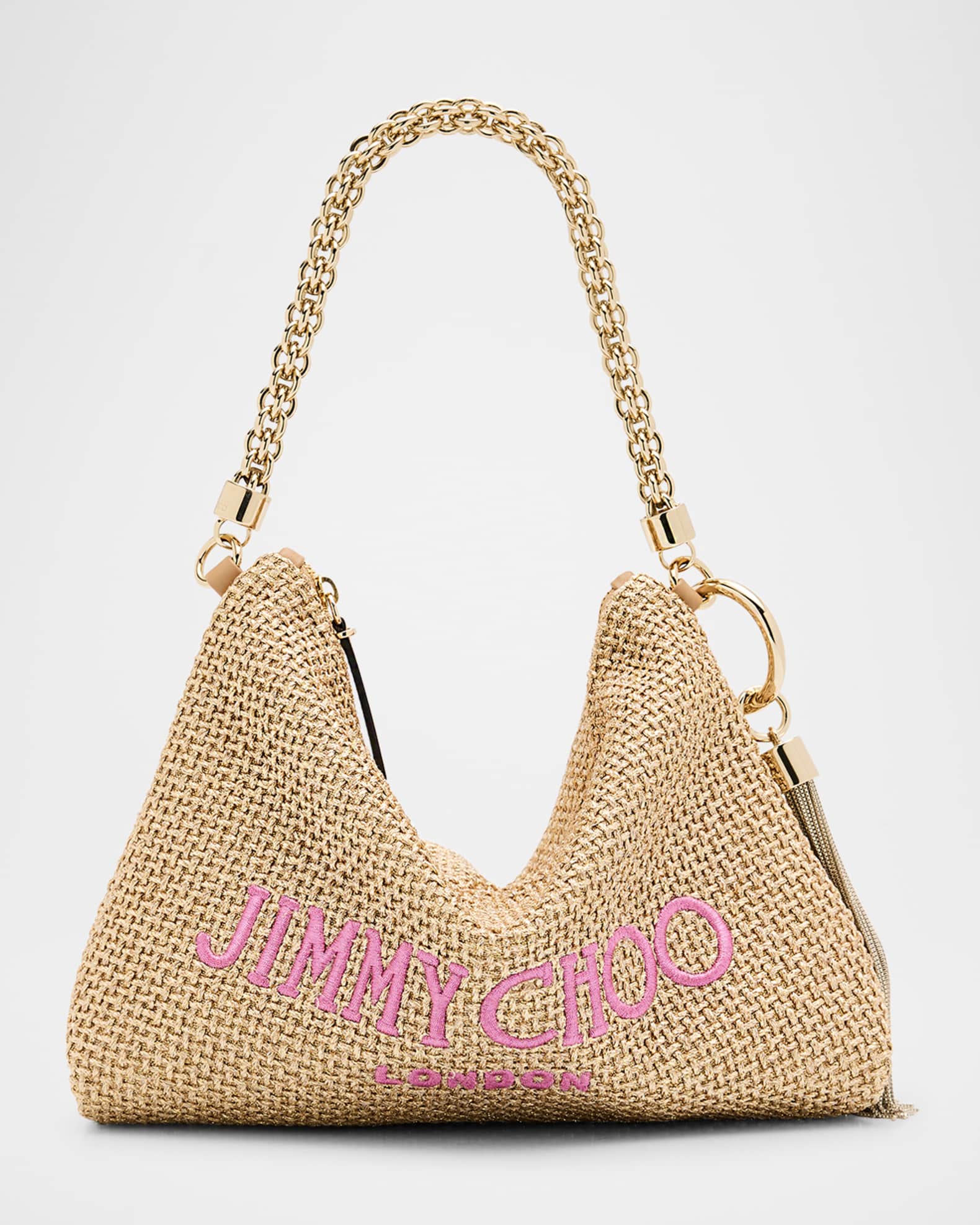 Jimmy Choo Callie London Metallic Raffia Shoulder Bag Jimmy Choo Callie London Metallic Raffia Shoulder Bag