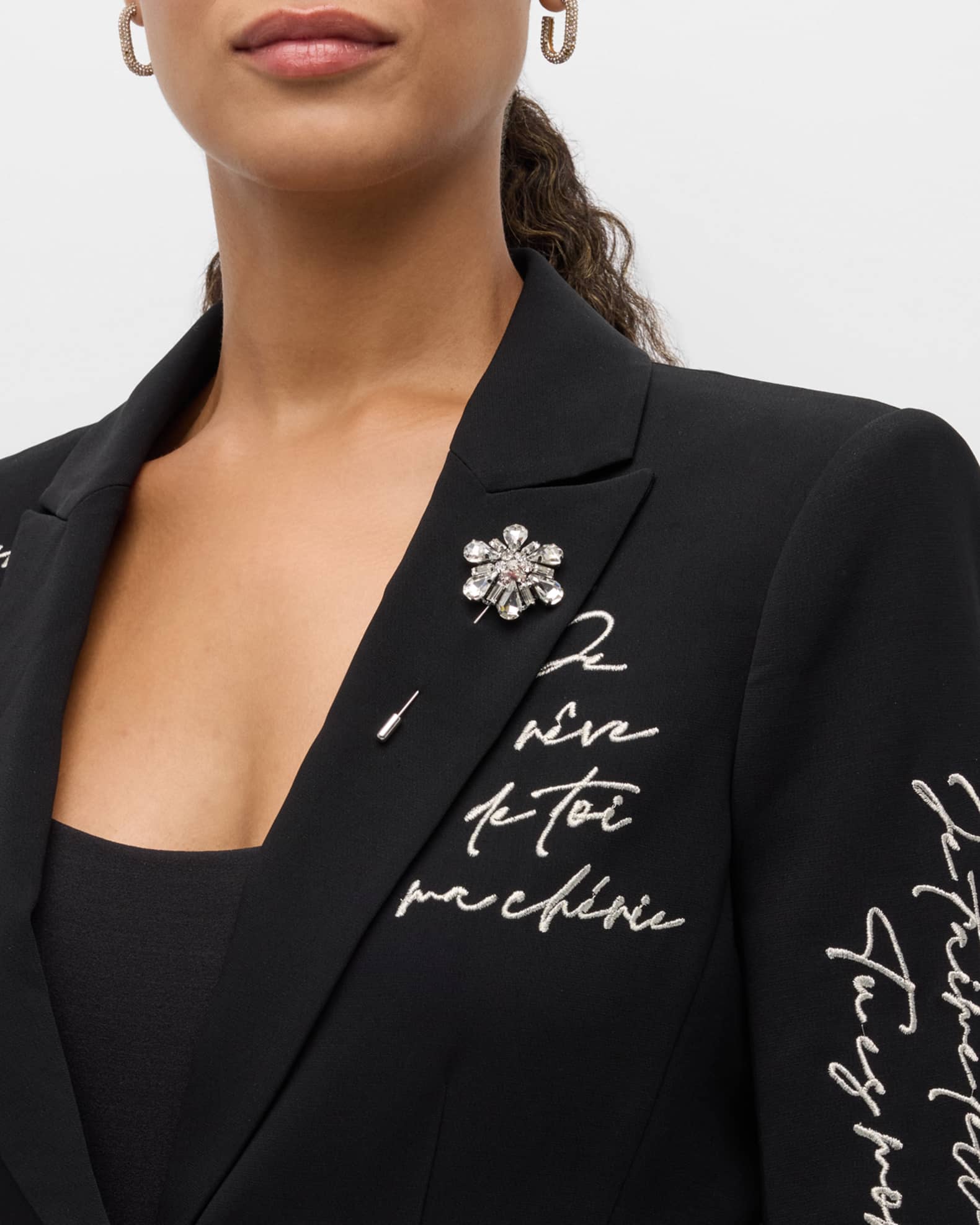 Cinq a Sept Love Letter Feather-Cuff Cheyenne Blazer | Neiman Marcus