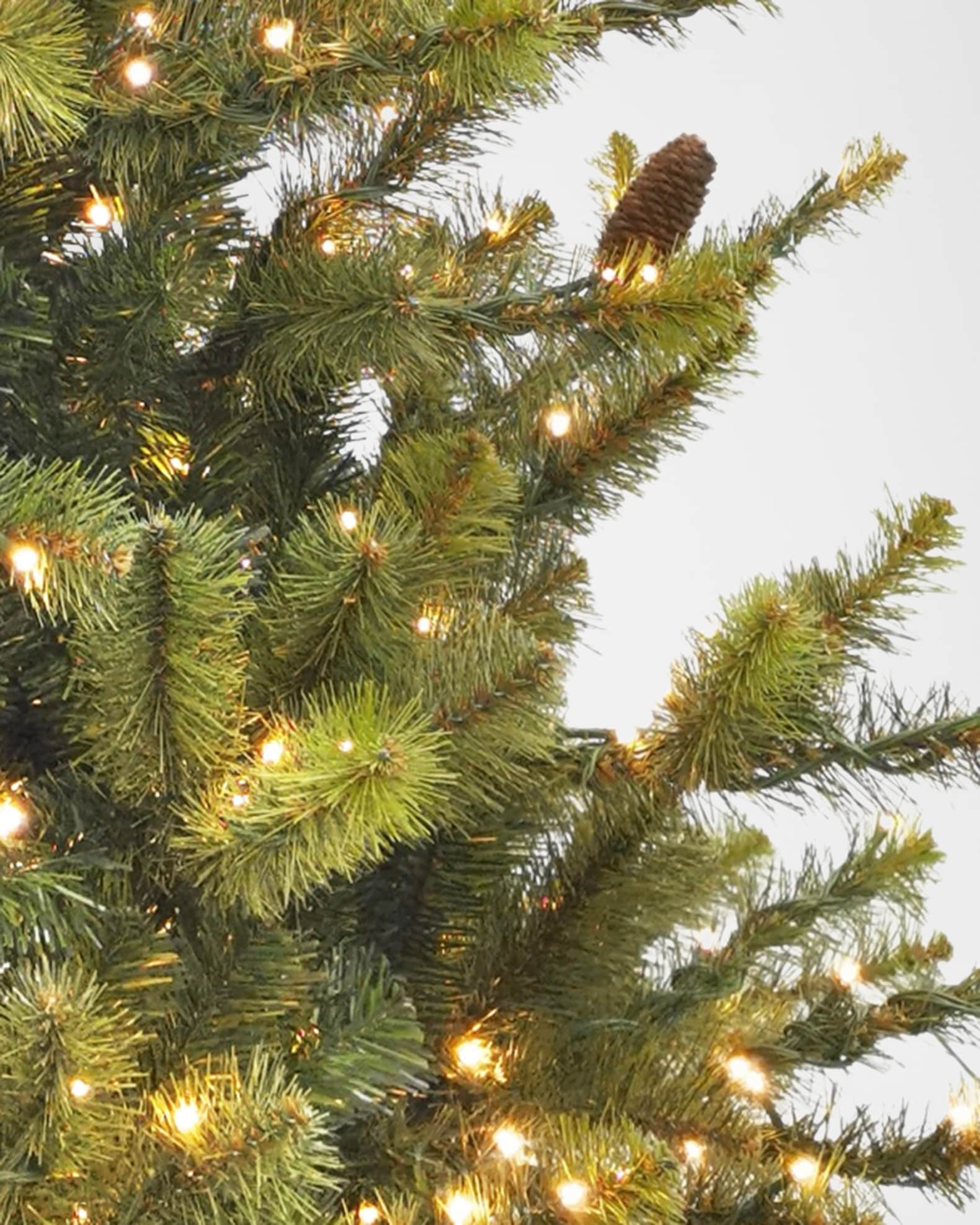 Winward Home Deluxe Village Mix Pine 7.5' Slim Pre-Lit Christmas Tree ...
