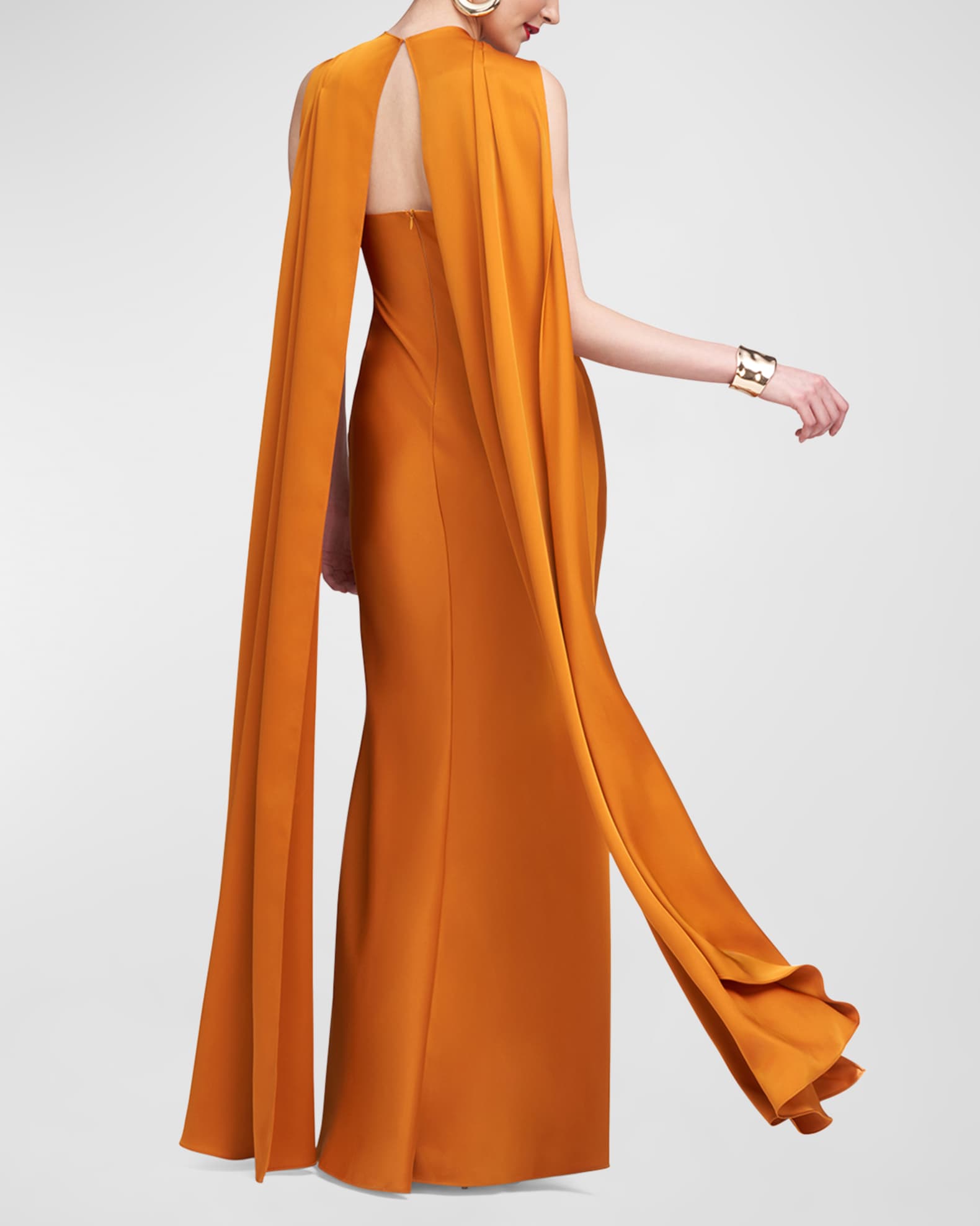 Halston Reta Draped Satin Halter Gown | Neiman Marcus