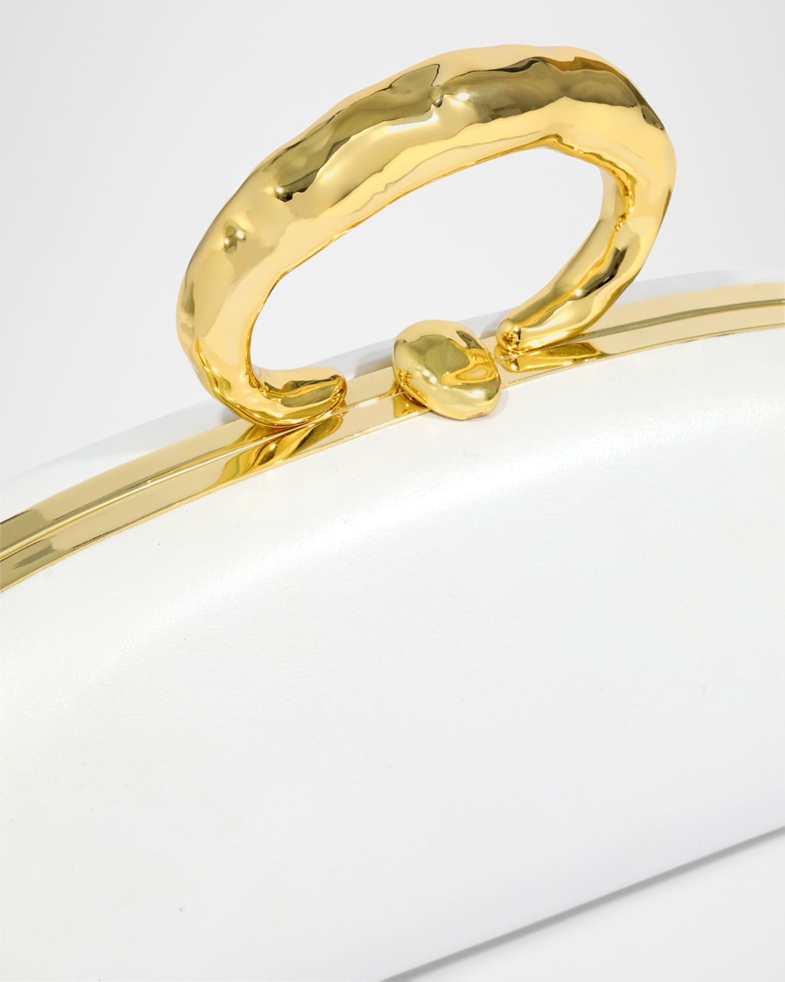 Alexis Bittar Molten Ring Bullet Leather Clutch Bag | Neiman Marcus