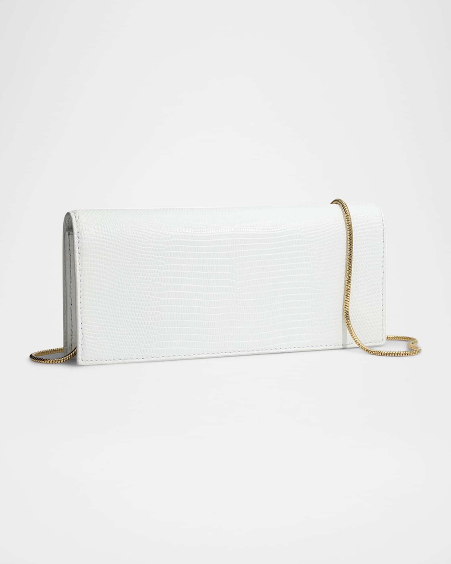 Alexis Bittar Lizard-Embossed Leather Clutch Bag with Side Handle ...