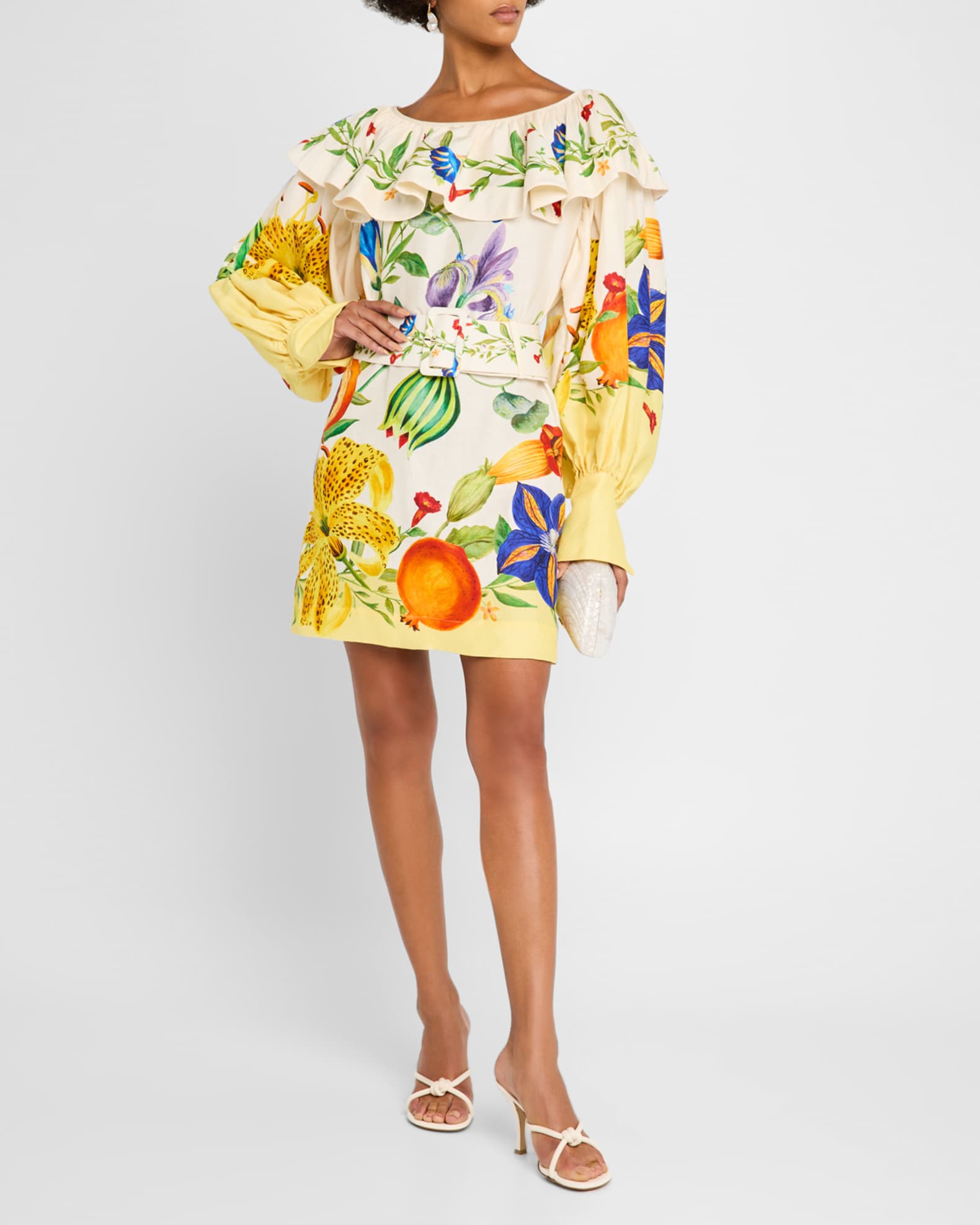 ALEMAIS Flores Floral Mini Dress | Neiman Marcus