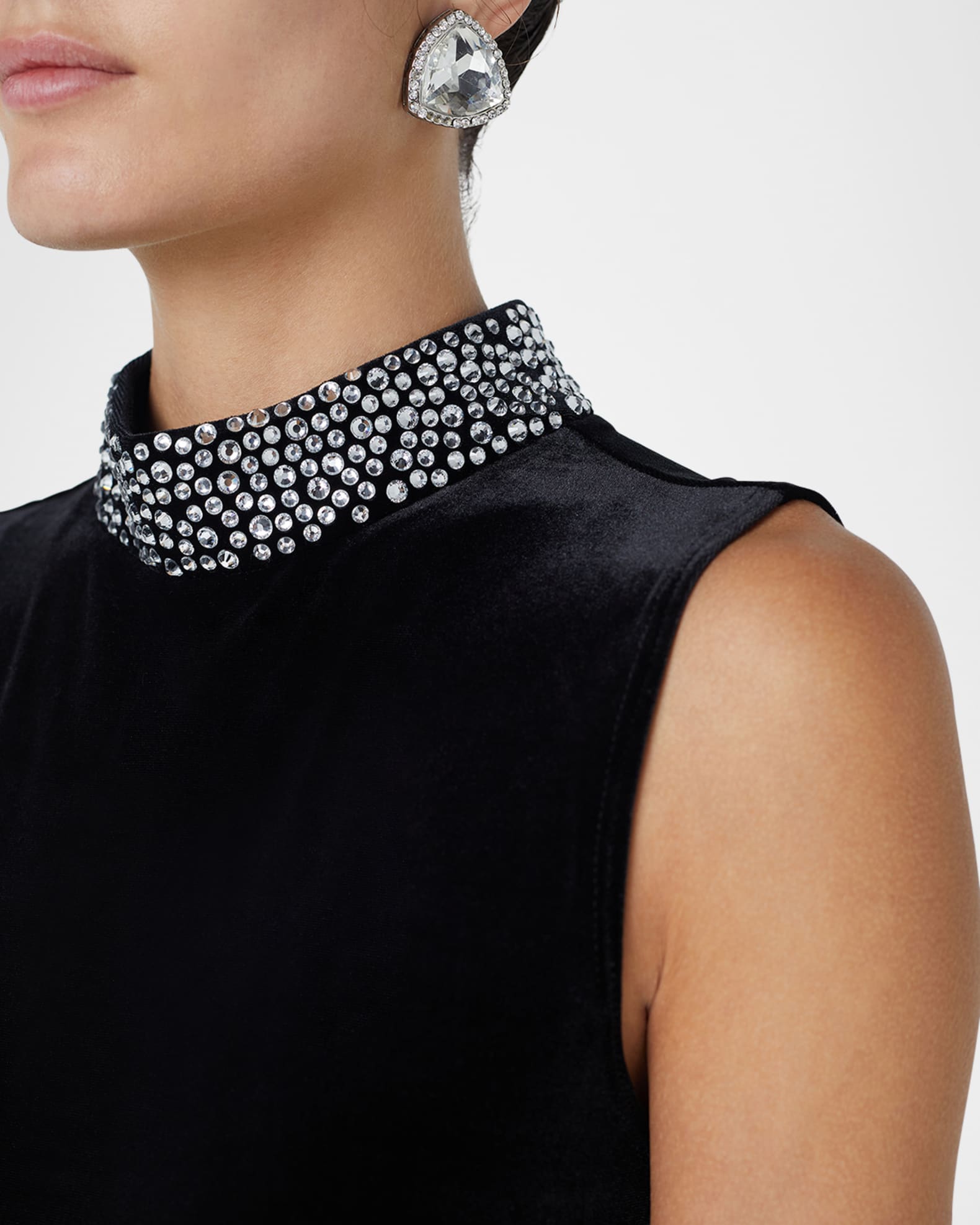 L'Agence Madelyn Embellished Mock-Neck Top | Neiman Marcus