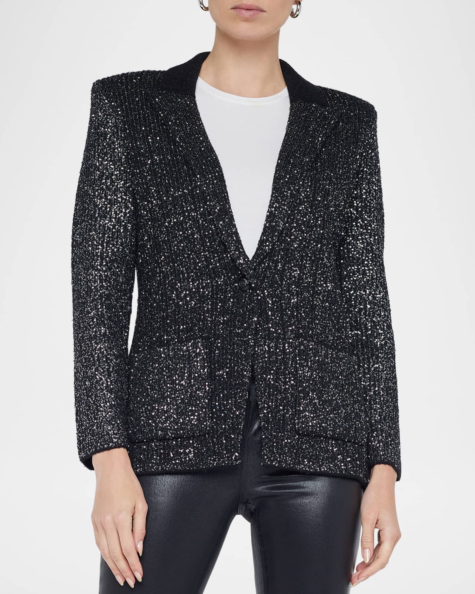 L'Agence Lenora Sequin Knit Blazer | Neiman Marcus