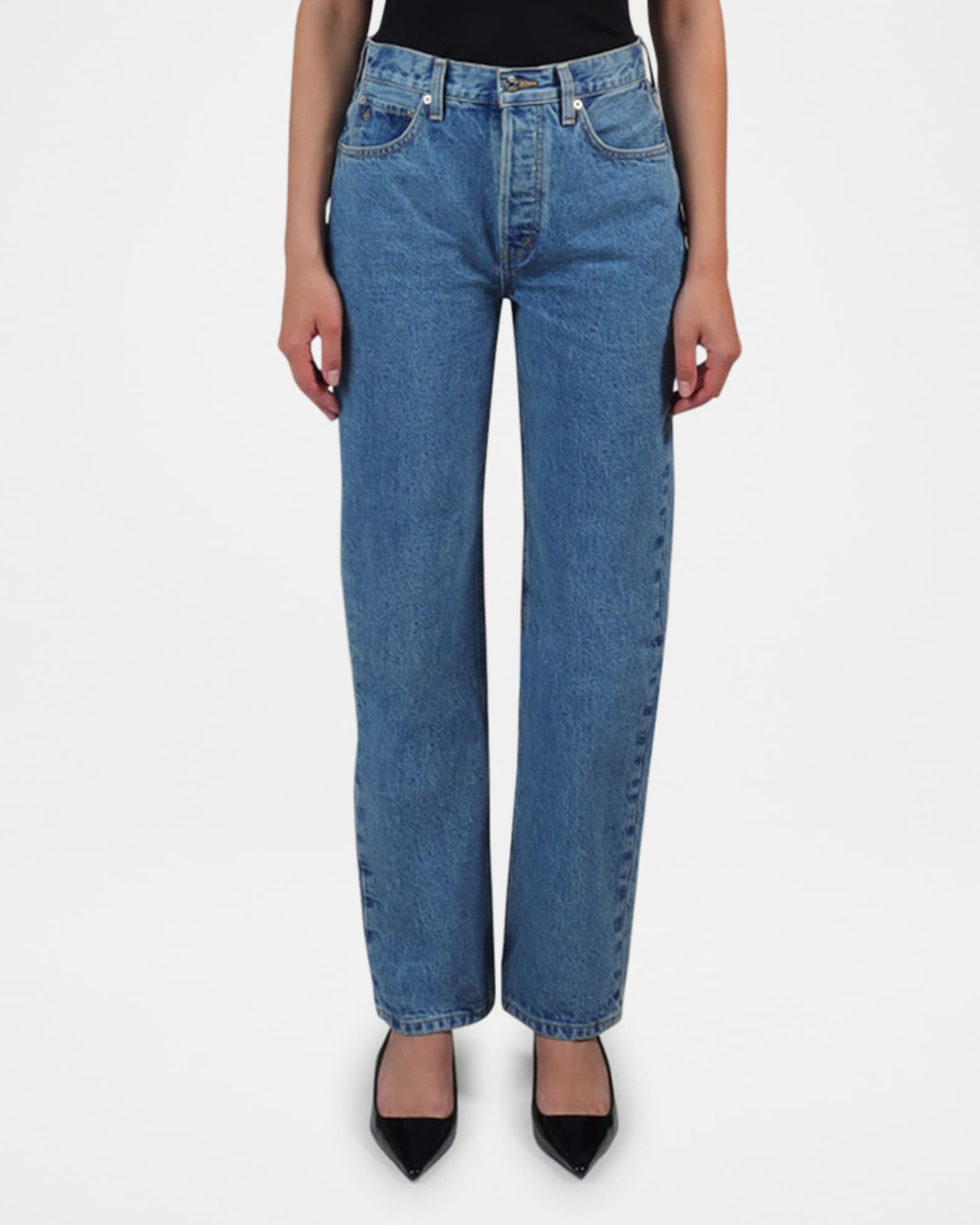 ETICA Leia Ultra High-Rise Straight Jeans | Neiman Marcus