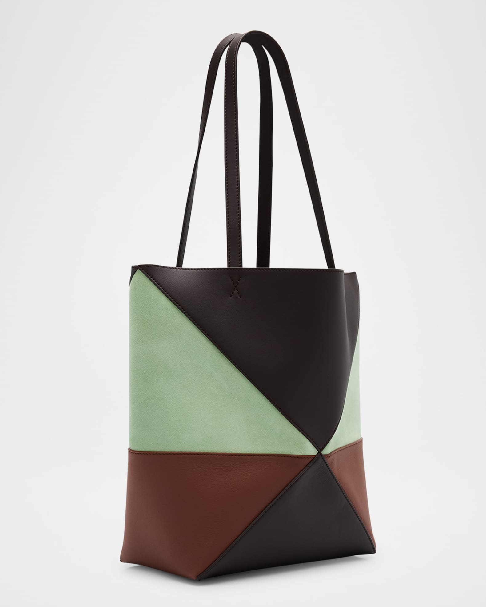 Loewe Puzzle Medium Fold Tote Bag in Colorblock Leather | Neiman Marcus