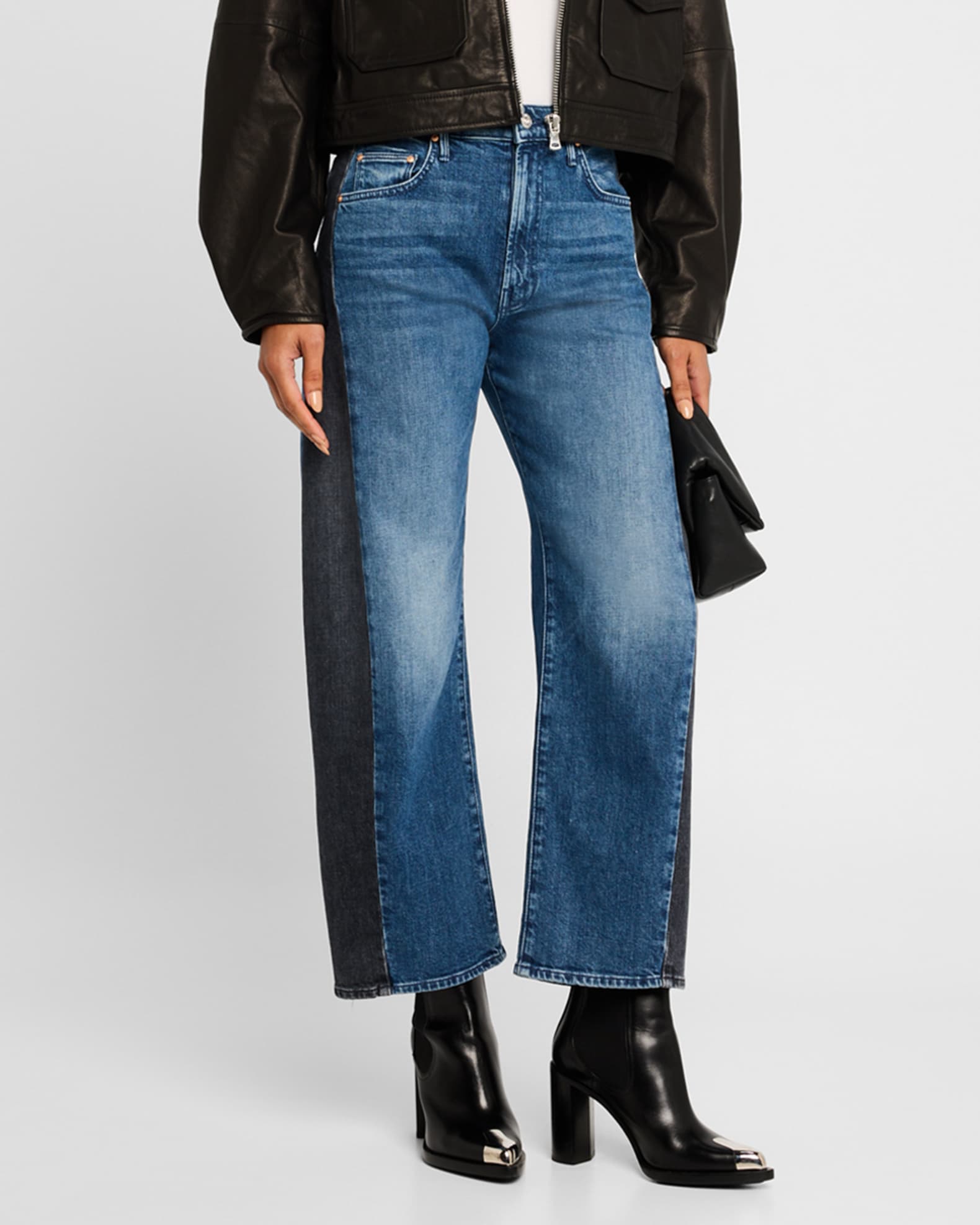 MOTHER Lil' Half Pipe Flood Jeans | Neiman Marcus