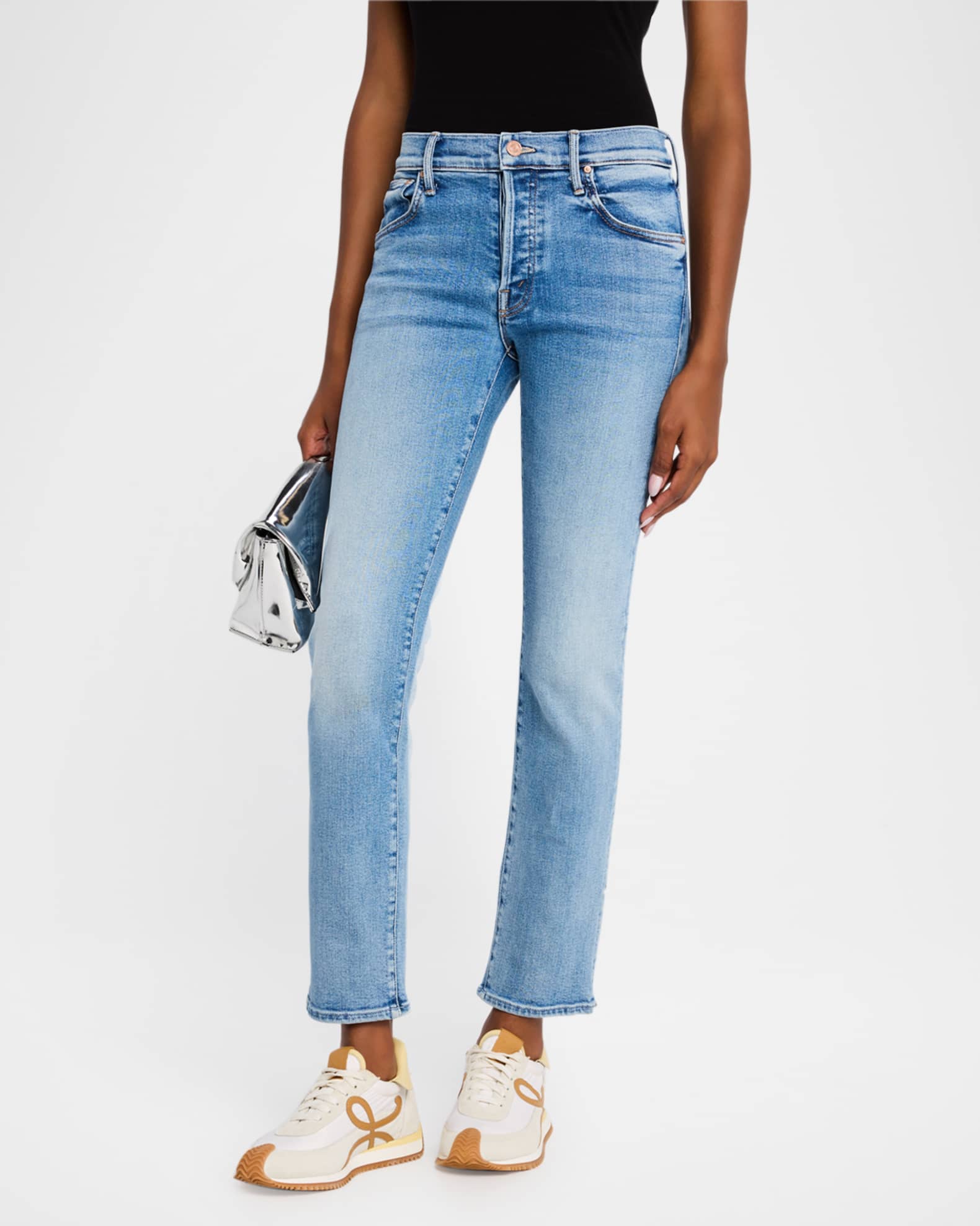MOTHER The Mid-Rise Hiker Hover Jeans | Neiman Marcus