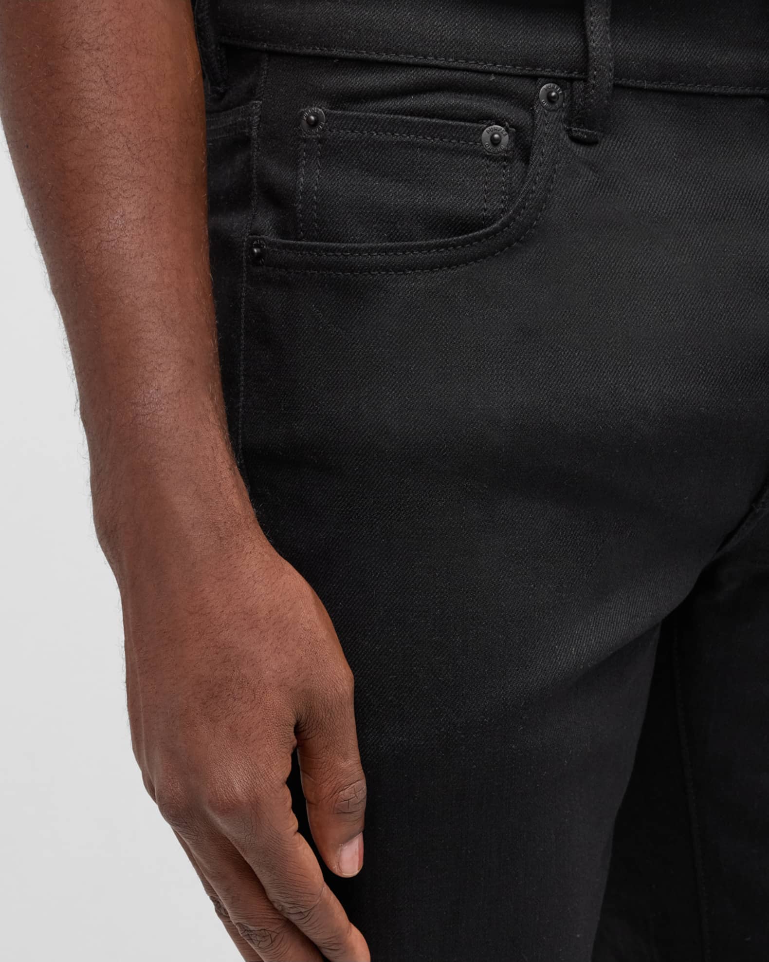 PURPLE Men's Super Stack Raw Denim Flared Jeans | Neiman Marcus