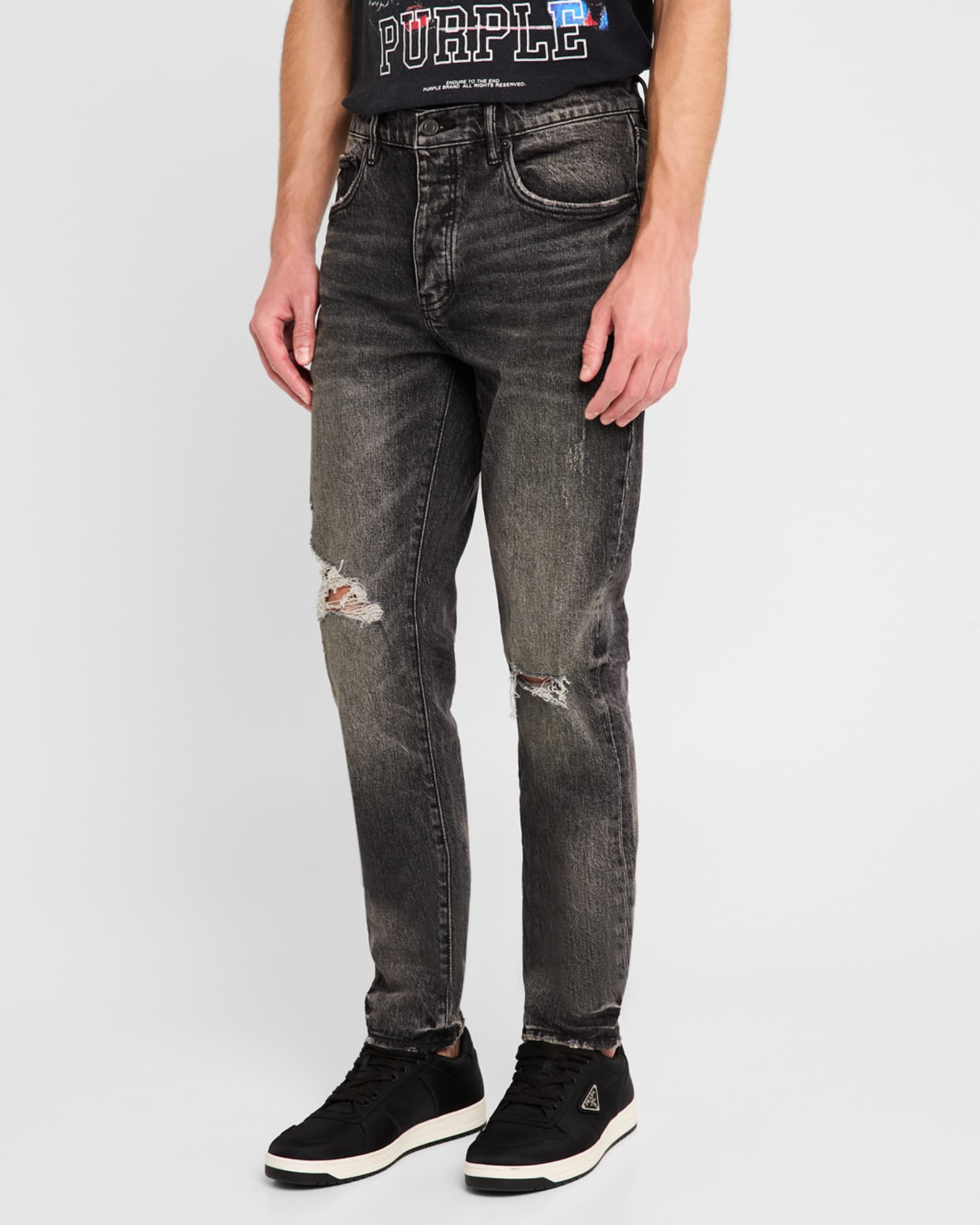 PURPLE Men's Skinny Week Old Wash Jeans | Neiman Marcus
