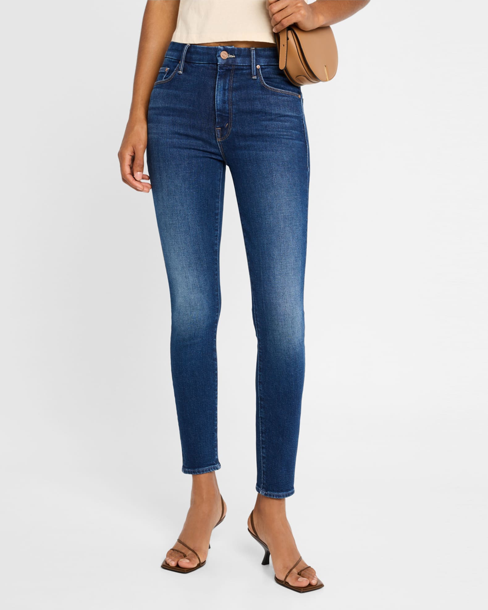 MOTHER The High Waisted Looker Ankle Jeans | Neiman Marcus