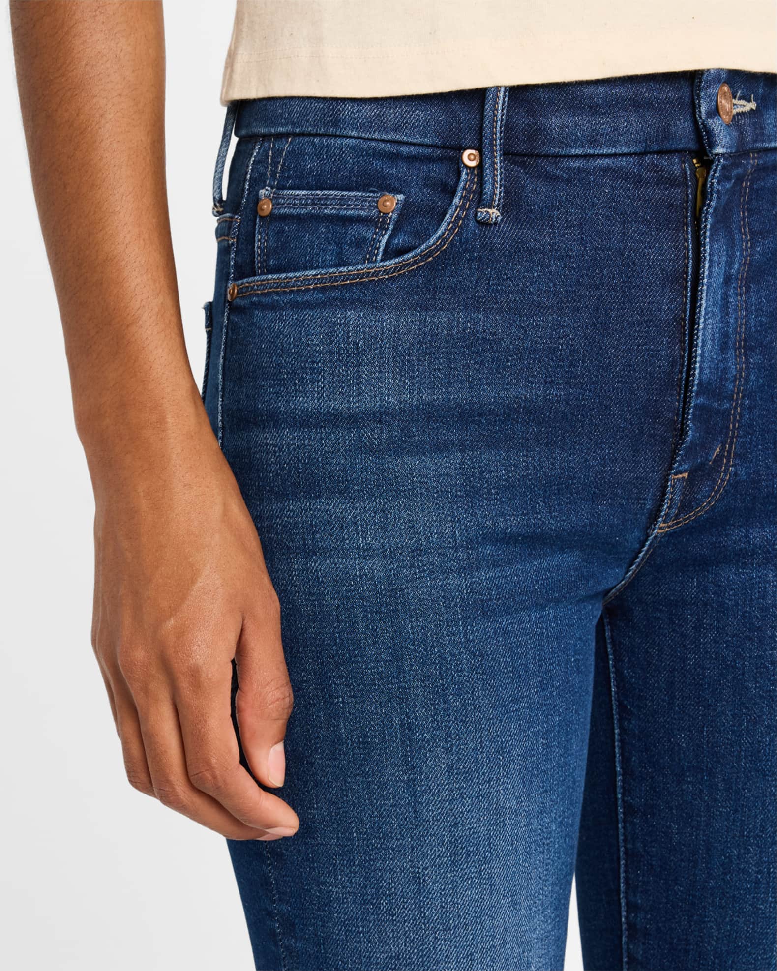 MOTHER The High Waisted Looker Ankle Jeans | Neiman Marcus
