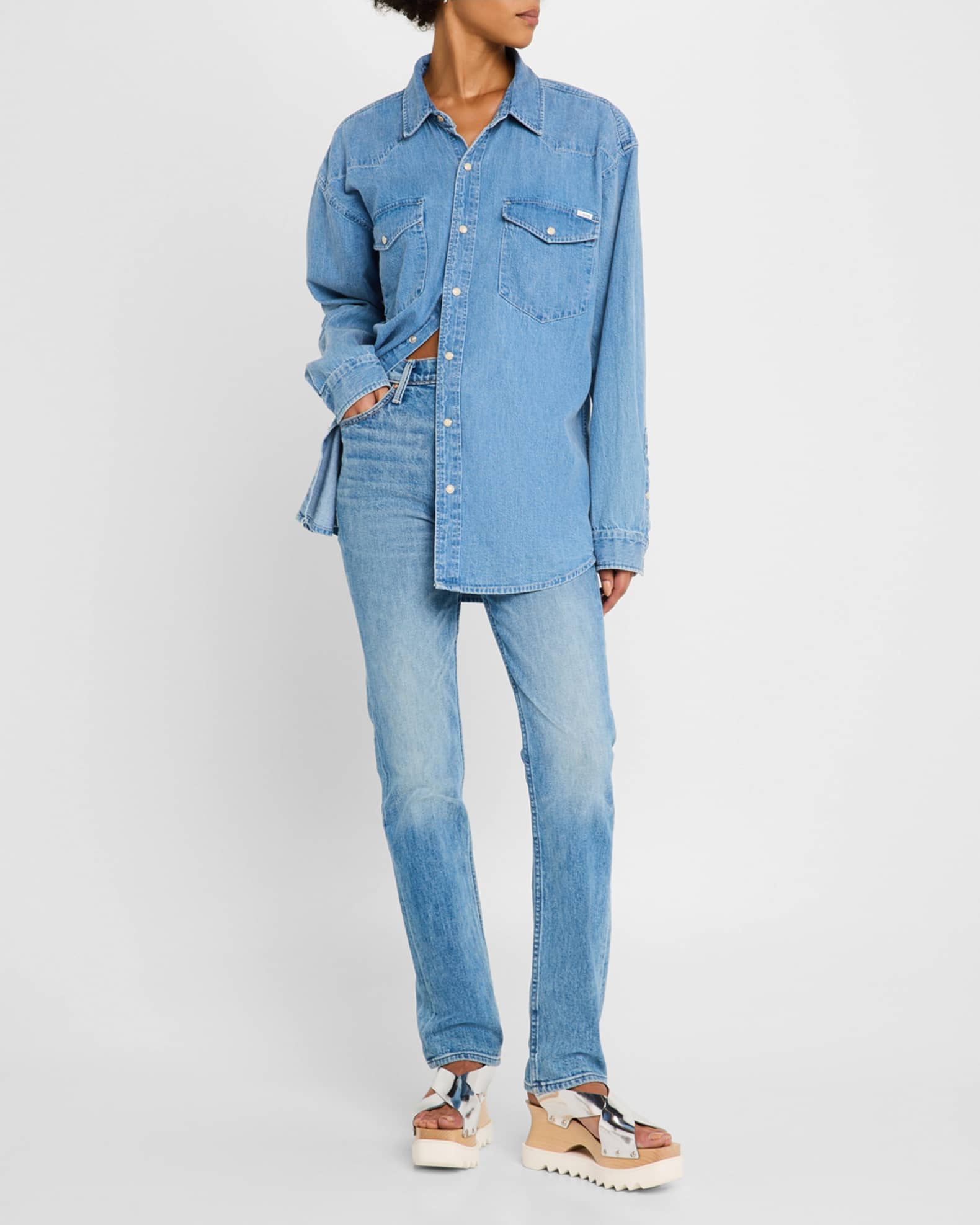 MOTHER All My Exes Denim Shirt | Neiman Marcus