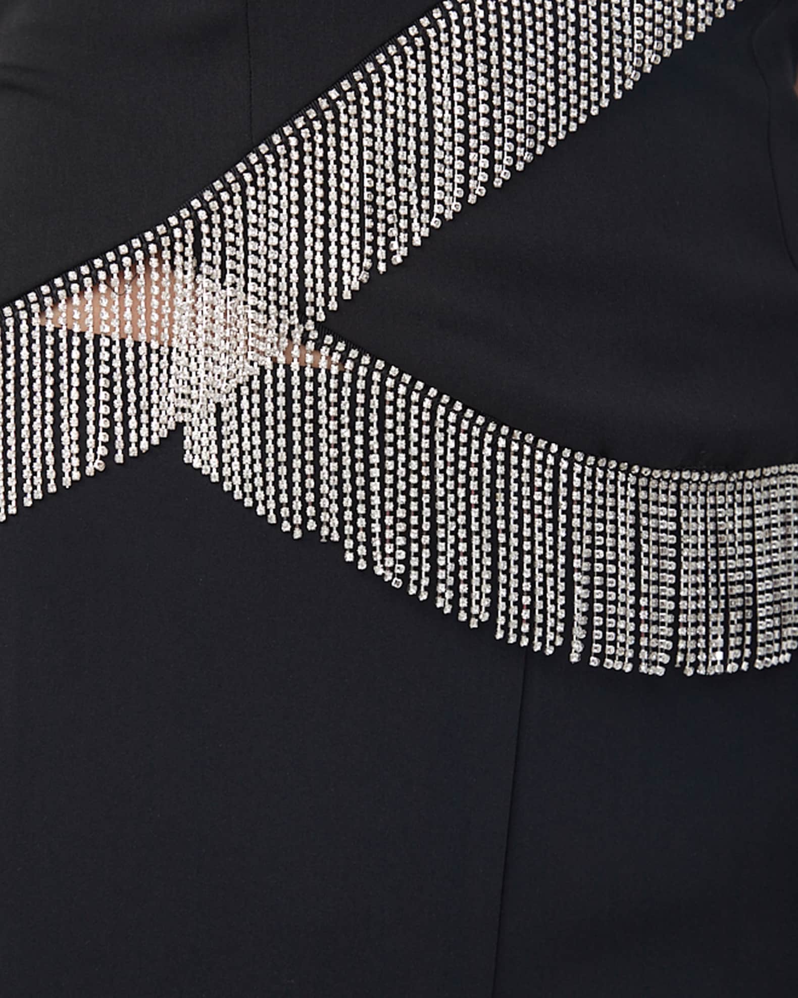 Trina Turk Aeris Strapless Rhinestone-Fringe Top | Neiman Marcus