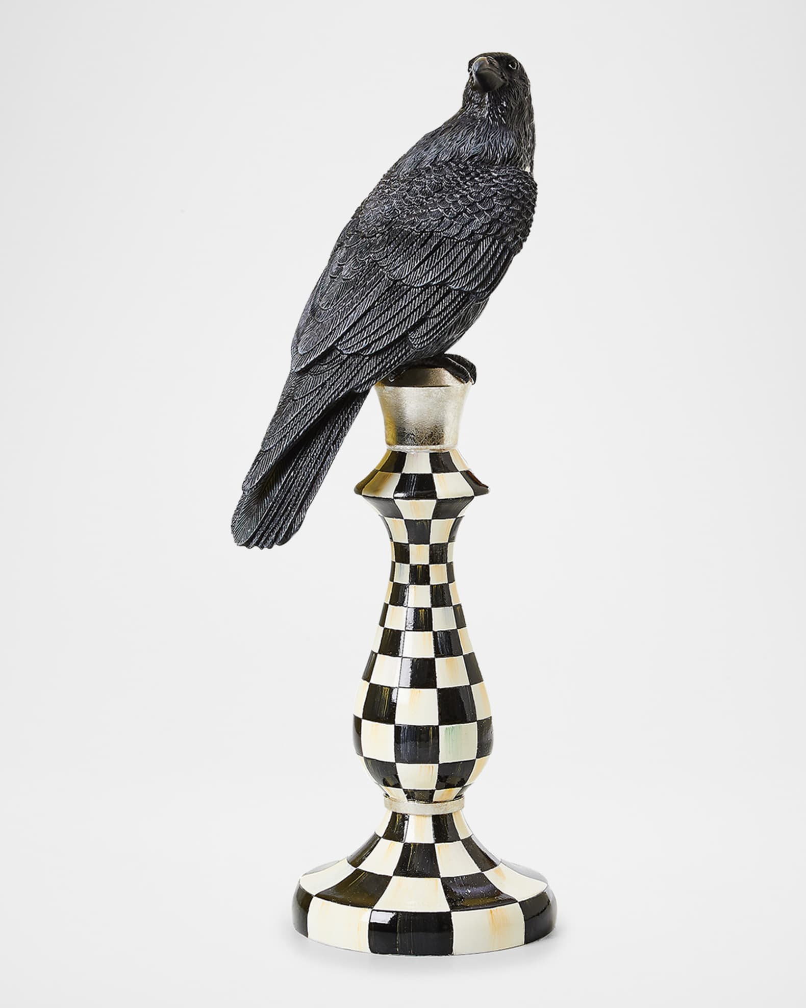 MacKenzie-Childs Haunted House Courtly Check Pedestal Crow Halloween ...