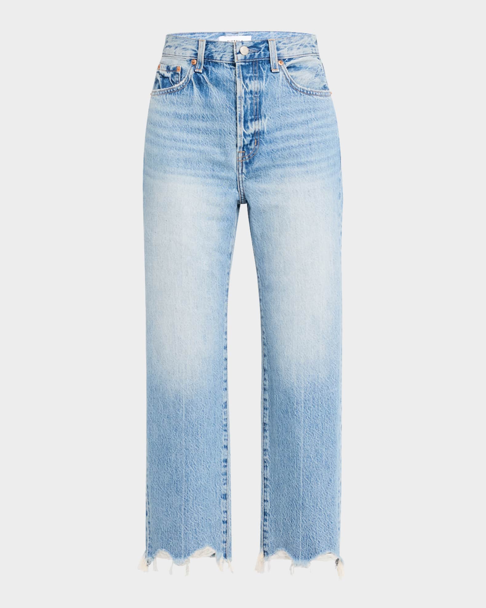 PISTOLA Cassie Super High-Rise Straight Crop Jeans | Neiman Marcus